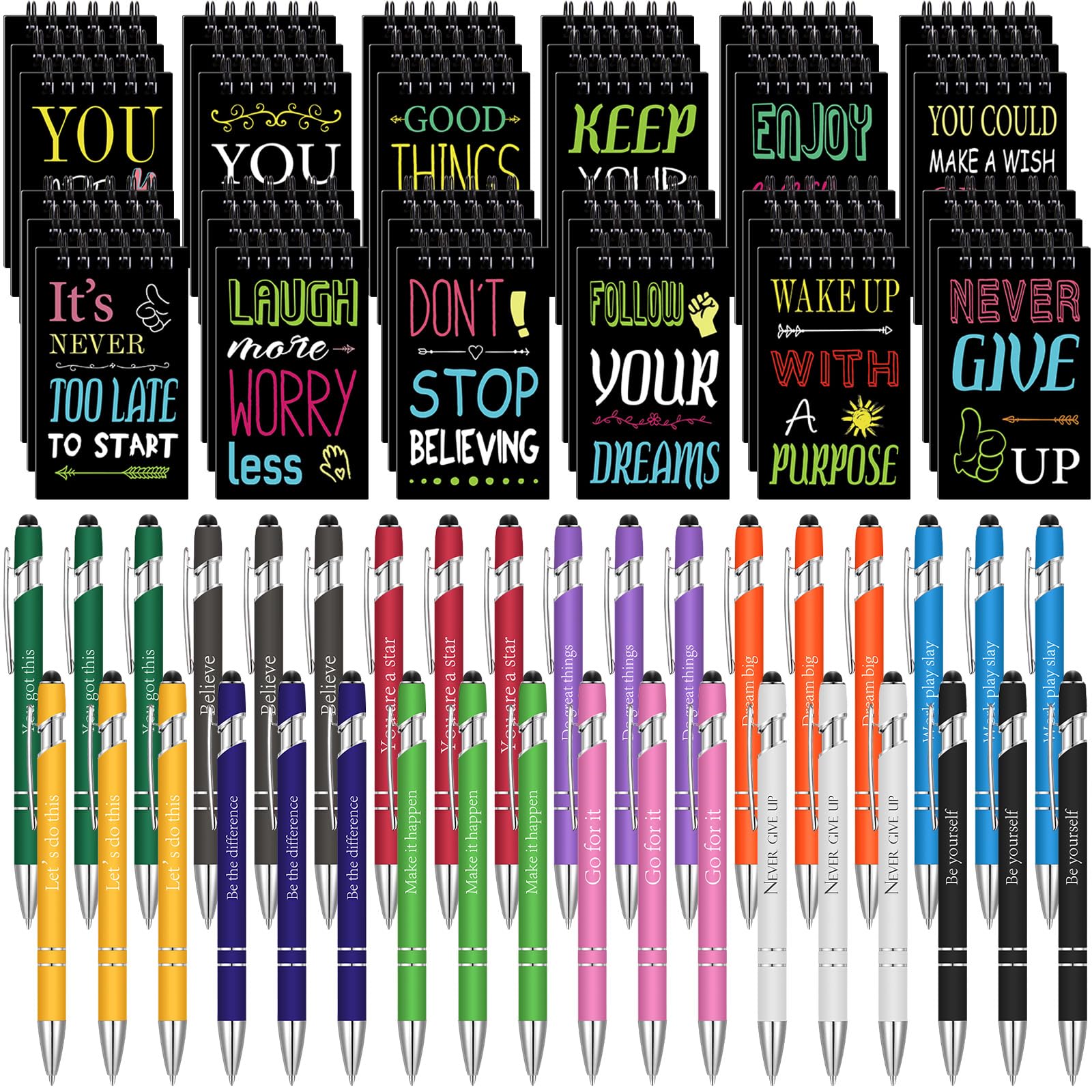 Amazon.com : Tisancy 72 Pcs Inspirational Gifts Set Motivational Pens ...