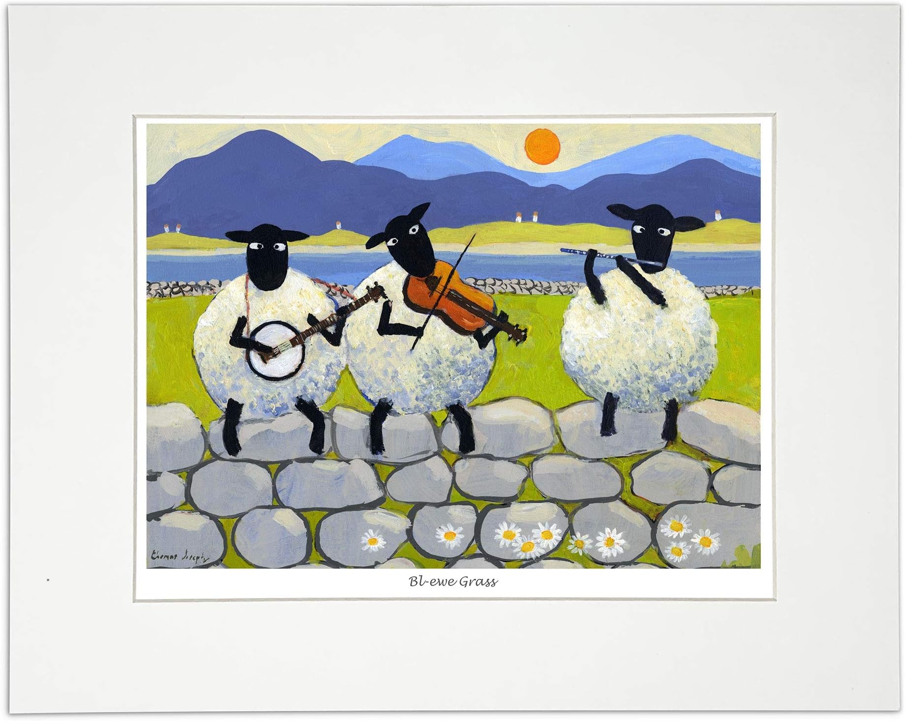 'We're Daft But We Love Ewe' Mounted Print by Thomas Joseph - Sheep Art ...