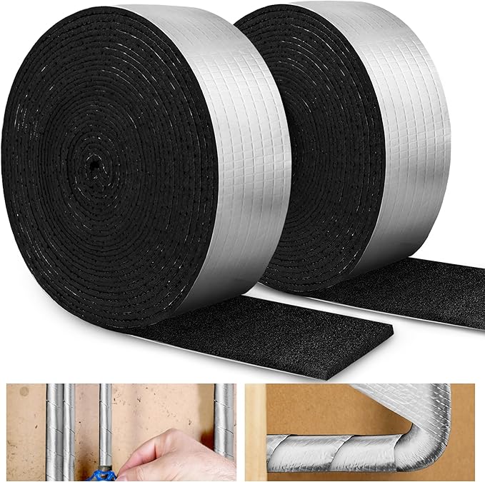 32.8 FT Pipe Insulation Wrap,Foil Pipe Wrap Insulation Tape Self ...