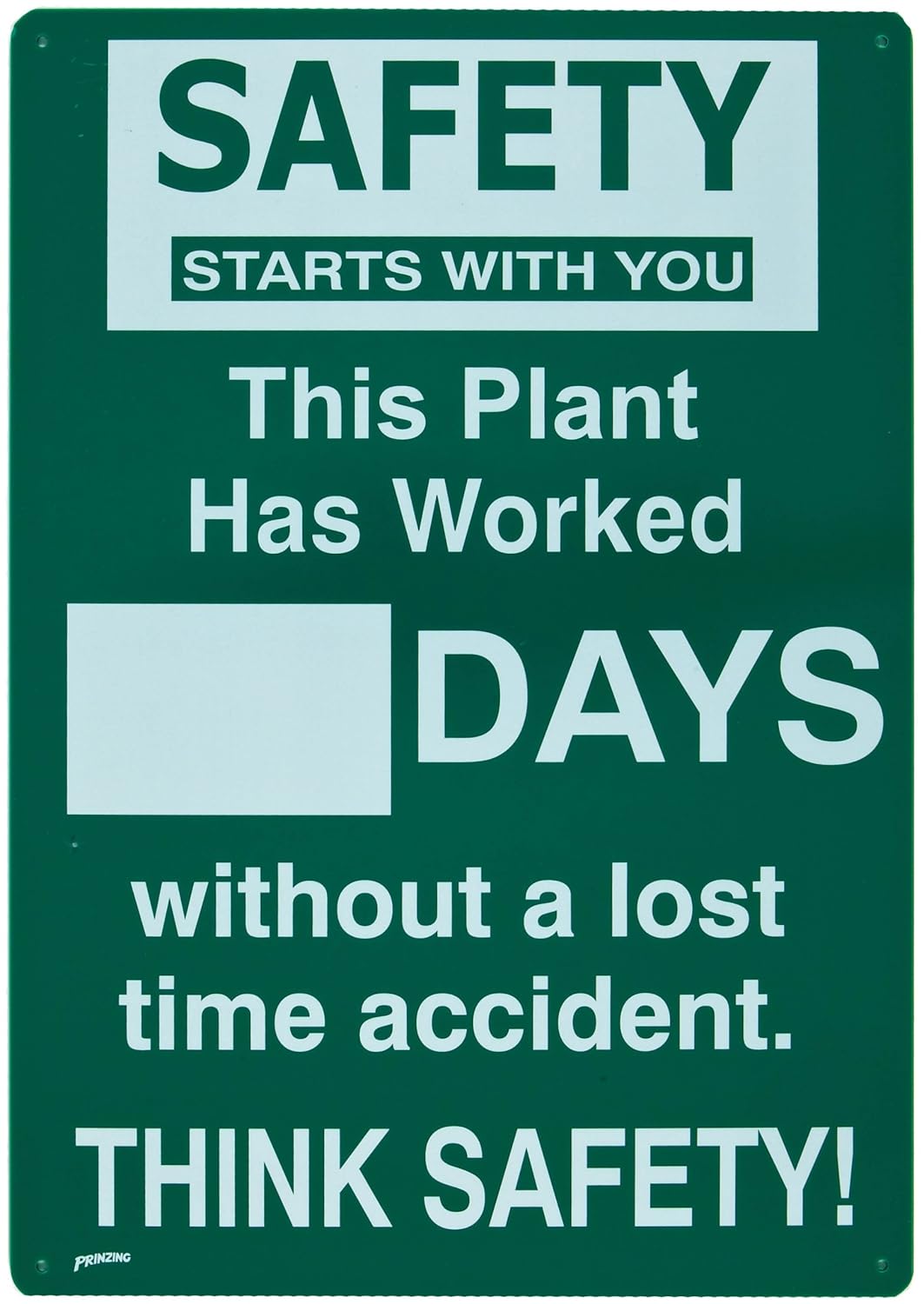 Brady 45958 Prinzing Safety Record Sign Plant: Industrial Warning Signs ...
