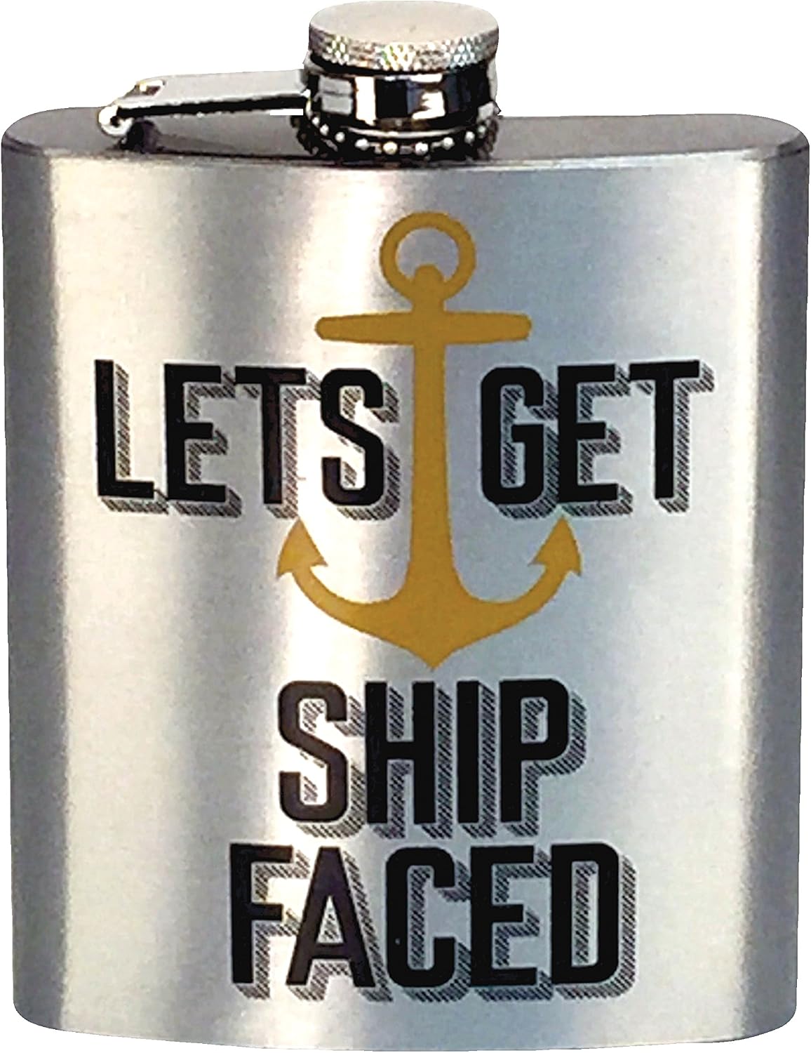 Amazon.com | Spoontiques Ship Faced Flask, Silver: Flasks