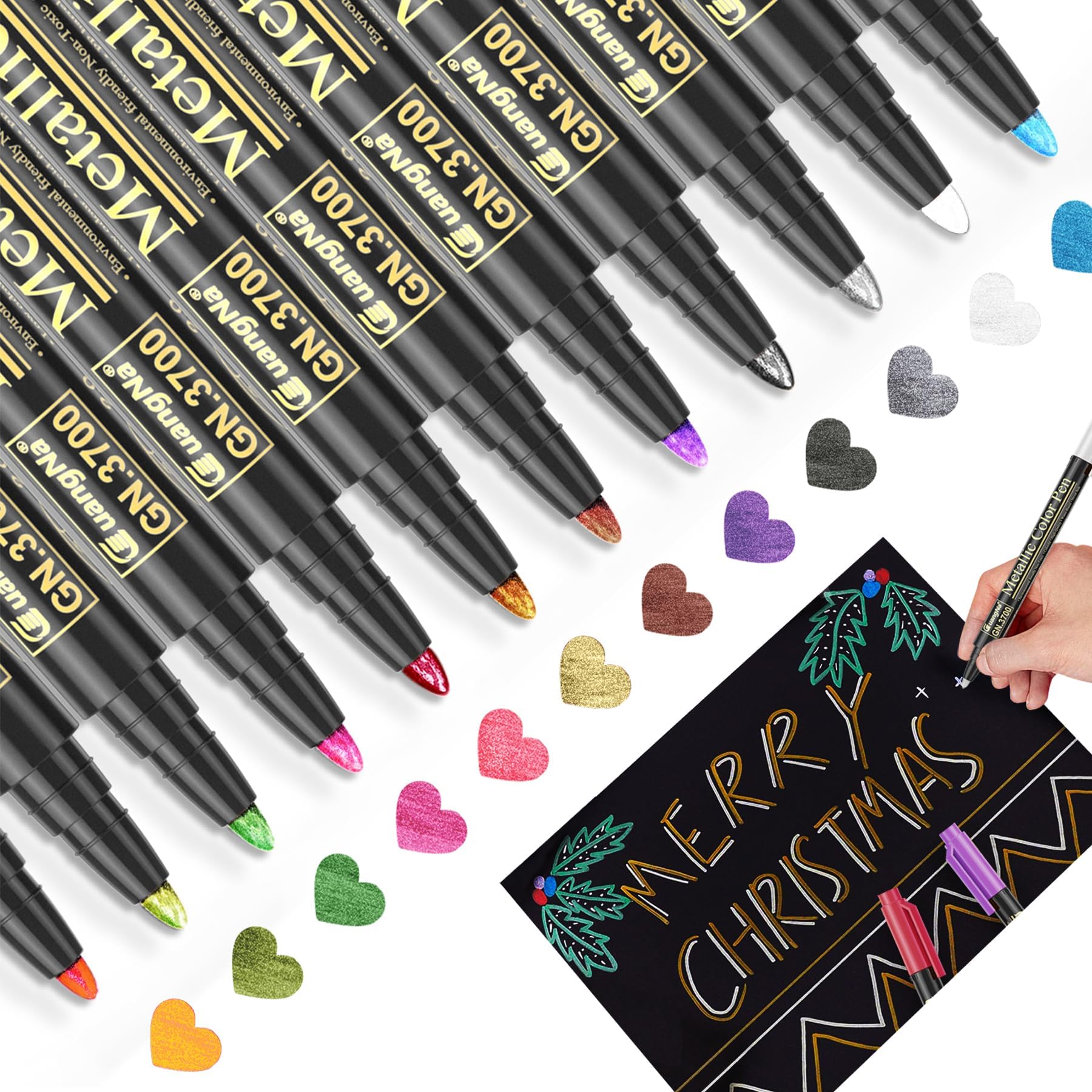 INK LAB Metallic Marker Stifte 24 Farben Metallischen Stift Pens Dual ...