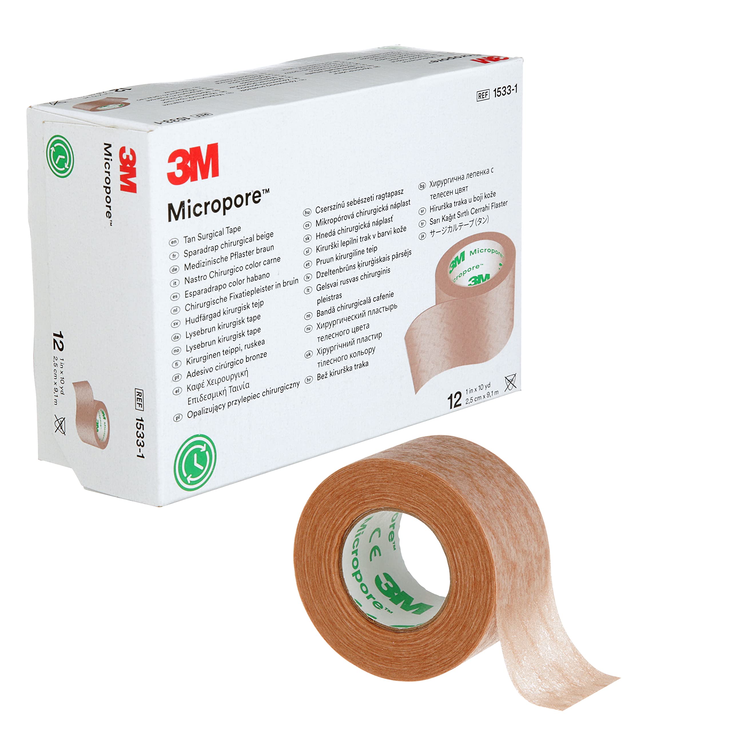 3M MICROPORE TAN 1533 1 1 X 10 