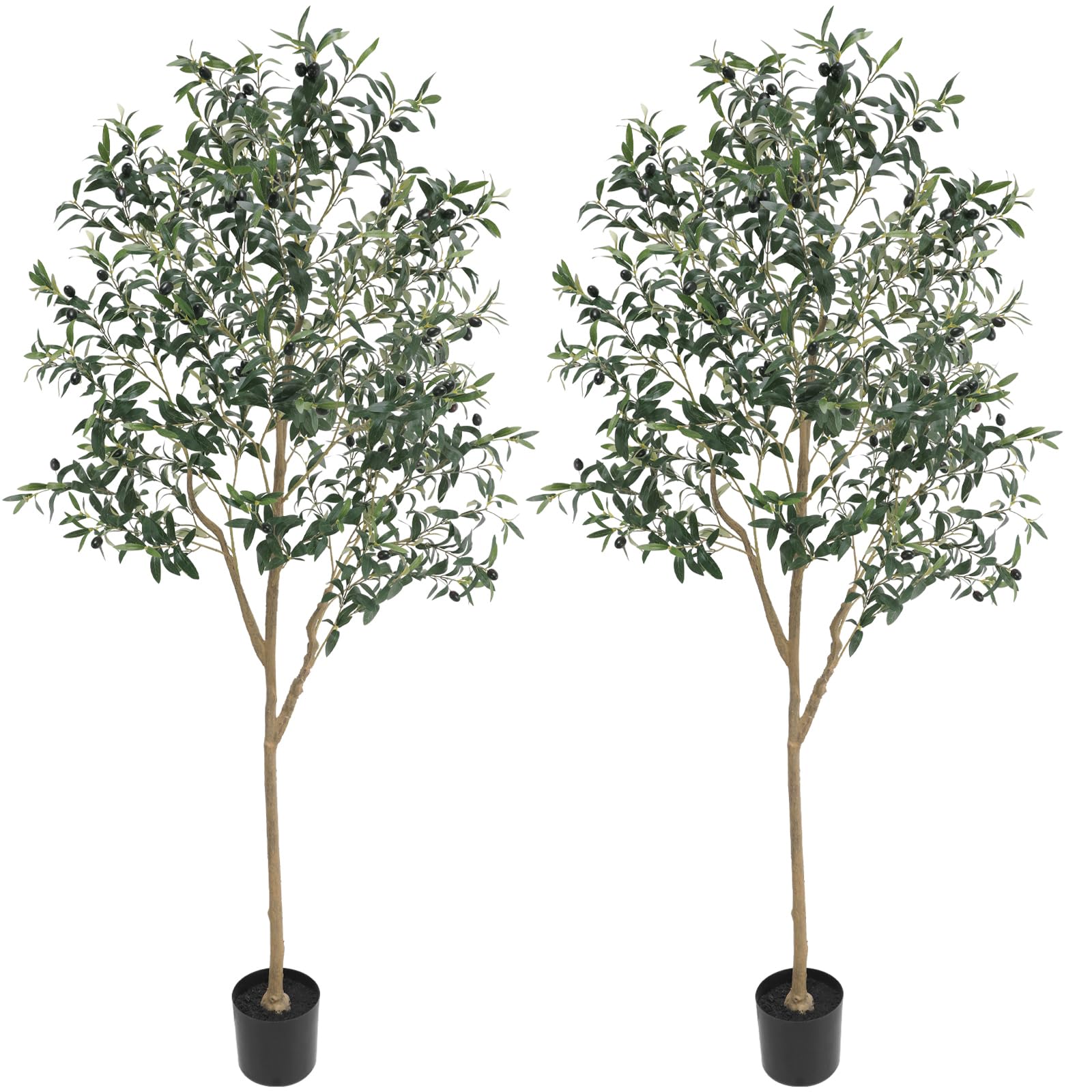 Artificial Olive Trees Silk Trees Faux Olive 7ft Tall Tree in Potted ...