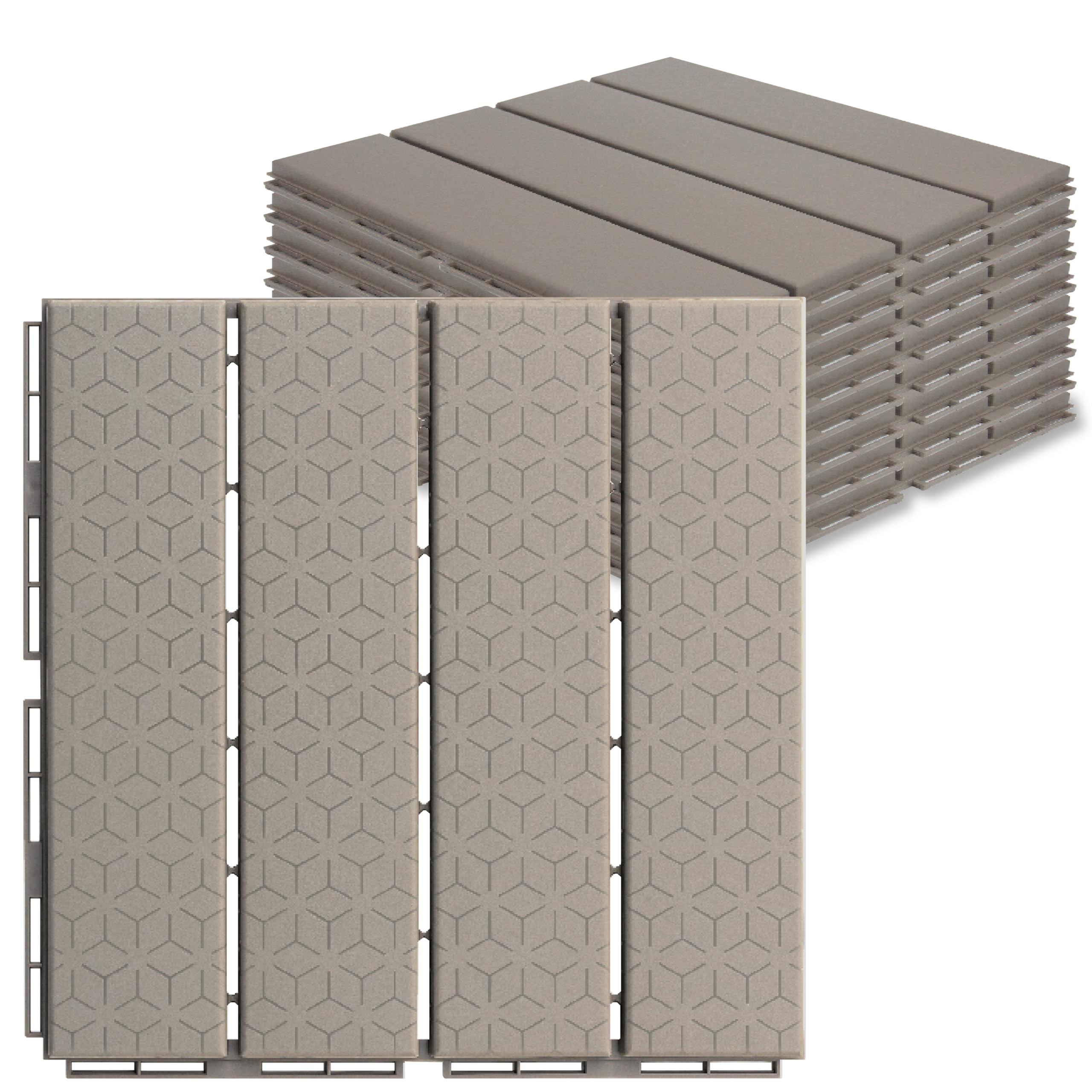 Easy Snap Im Home Living Zigzag Interlocking Patio Deck Tiles Square ...