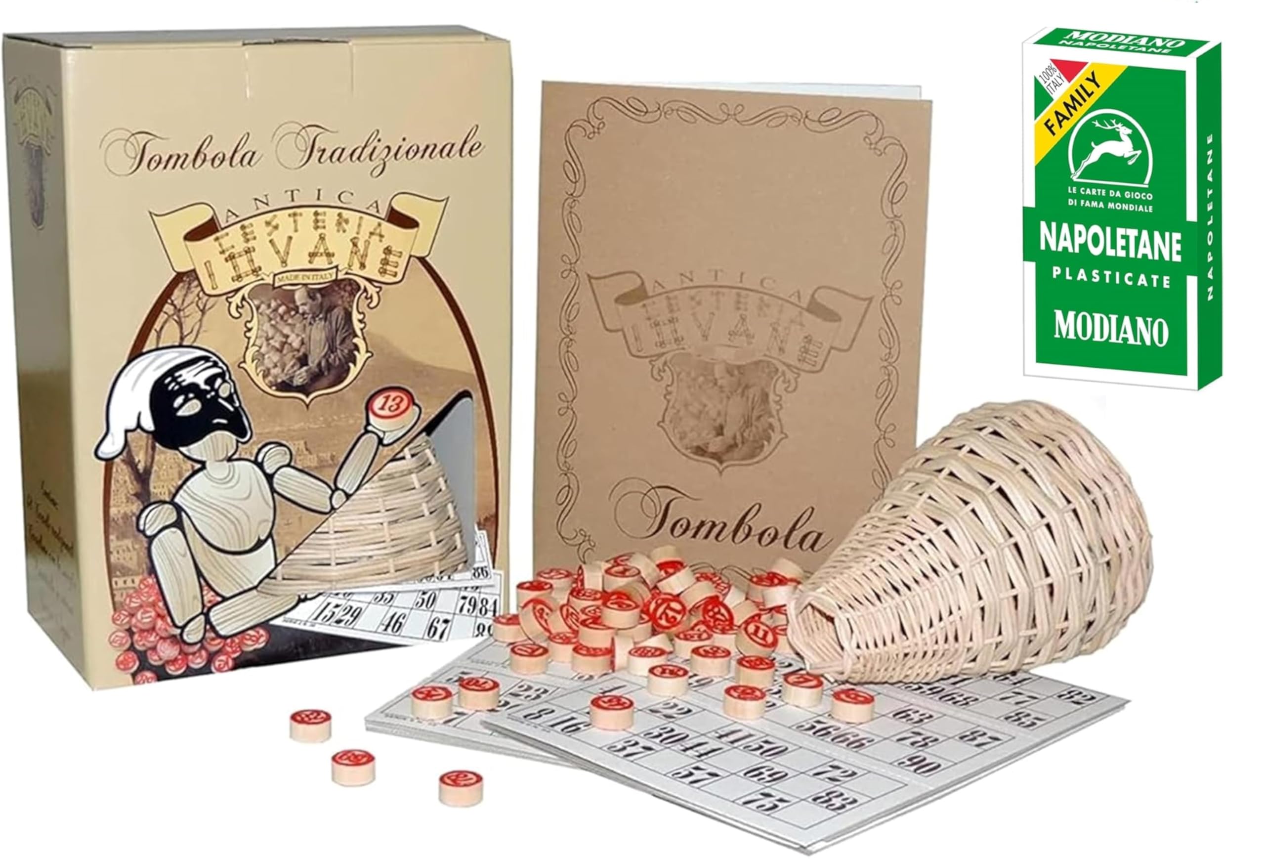 Tombola Classica Napoletana con Cartellone Tradizionale con Smorfia ...