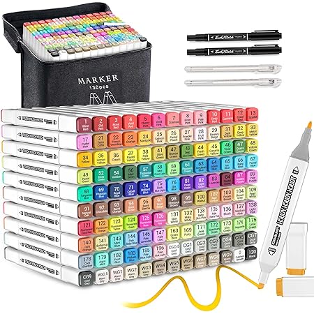 Amazon.com : Dabo&Shobo 120 Colors Alcohol drawing markers ,Fine ...