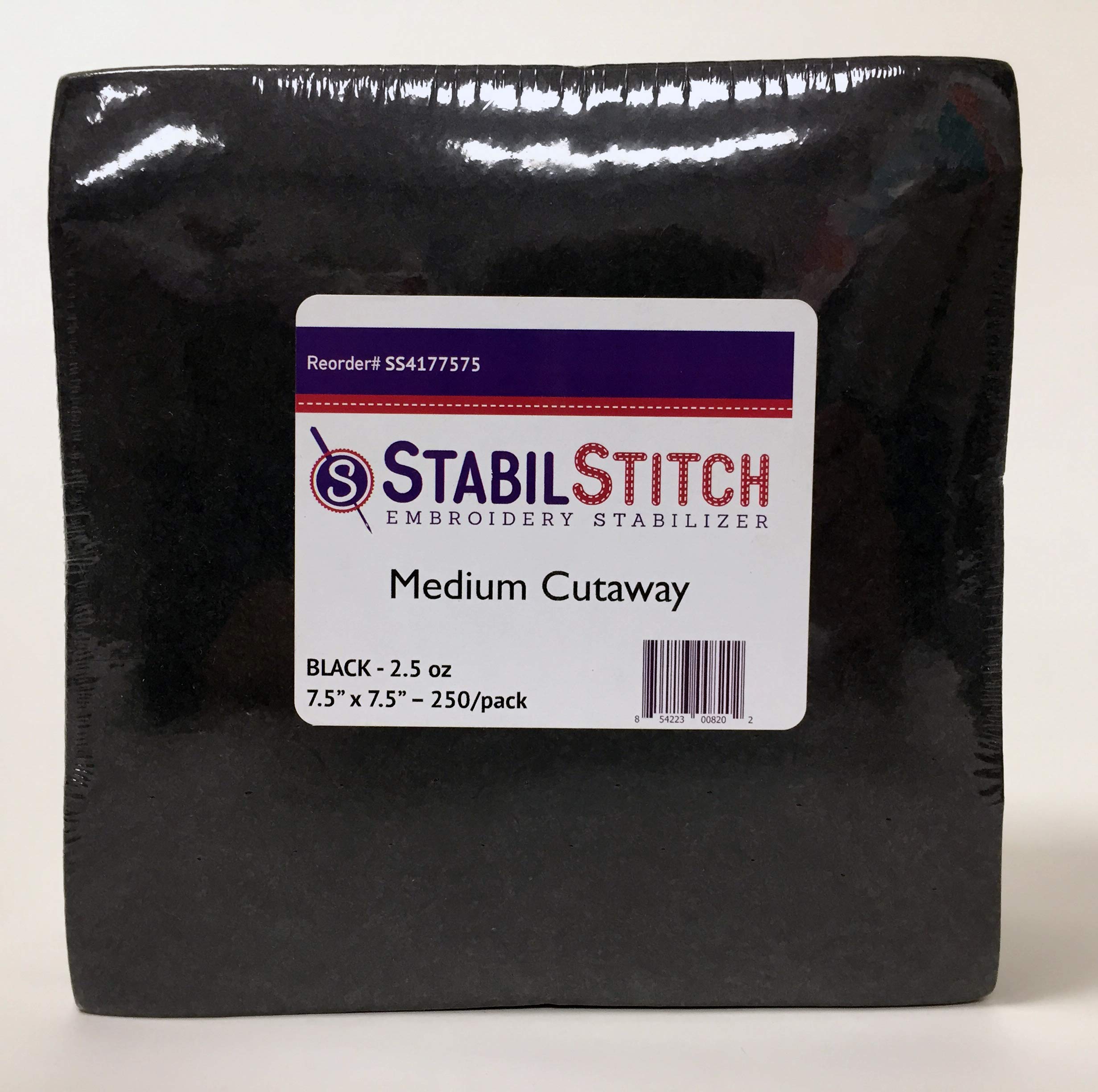 Cutaway Stabilizer For Embroidery 250-Pack Black Cutaway Embroidery ...