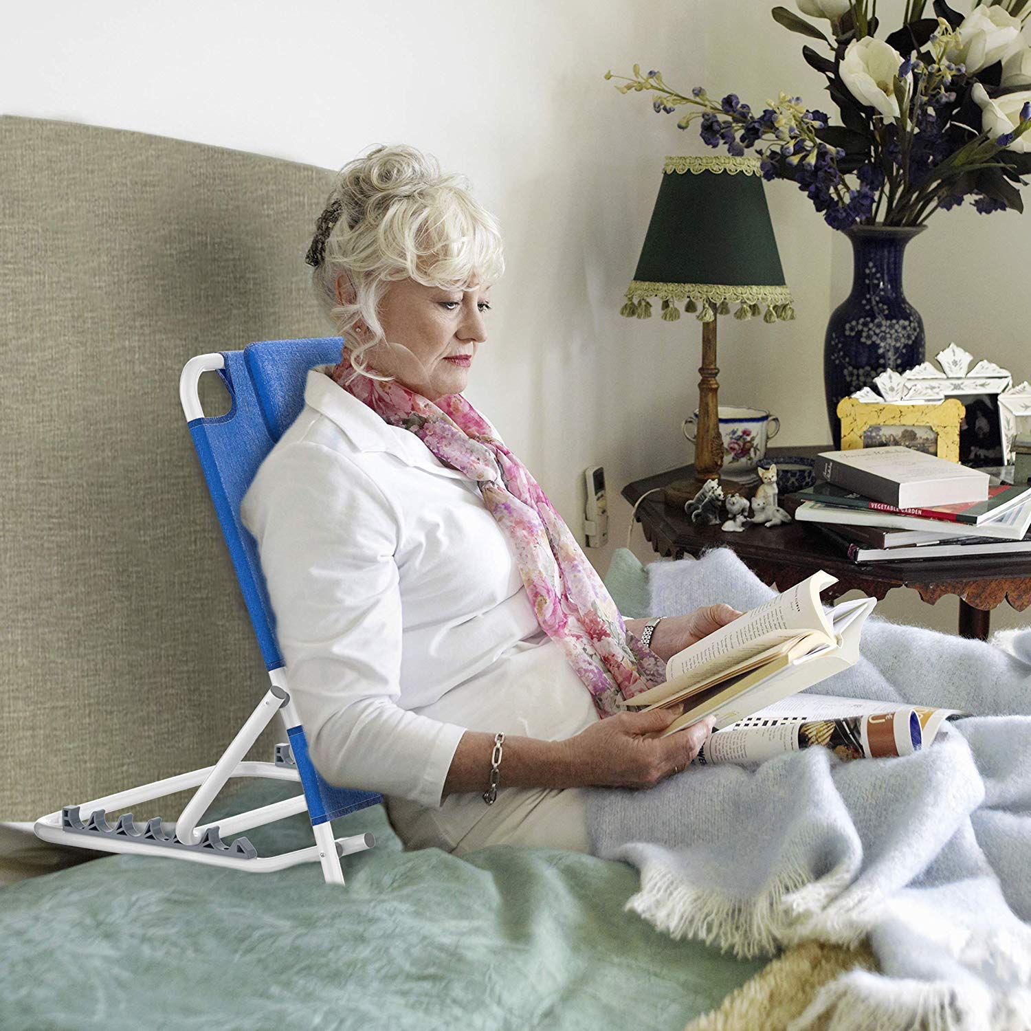 SMARTCARE Adjustable Hospital Back Rest for Bed or Back Support ...