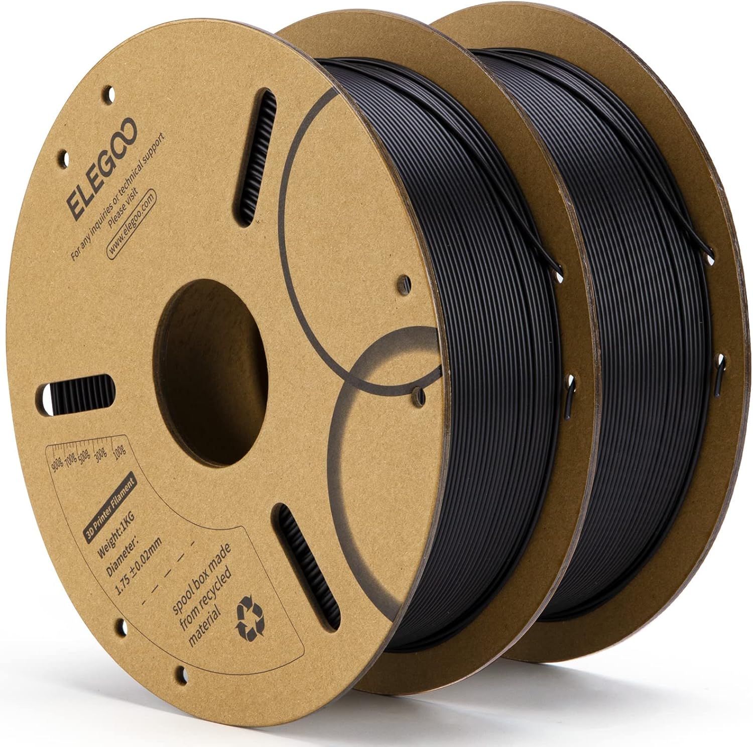 ELEGOO 2pcs PLA Filament 1.75mm 3D Printer Filament, Dimensional ...
