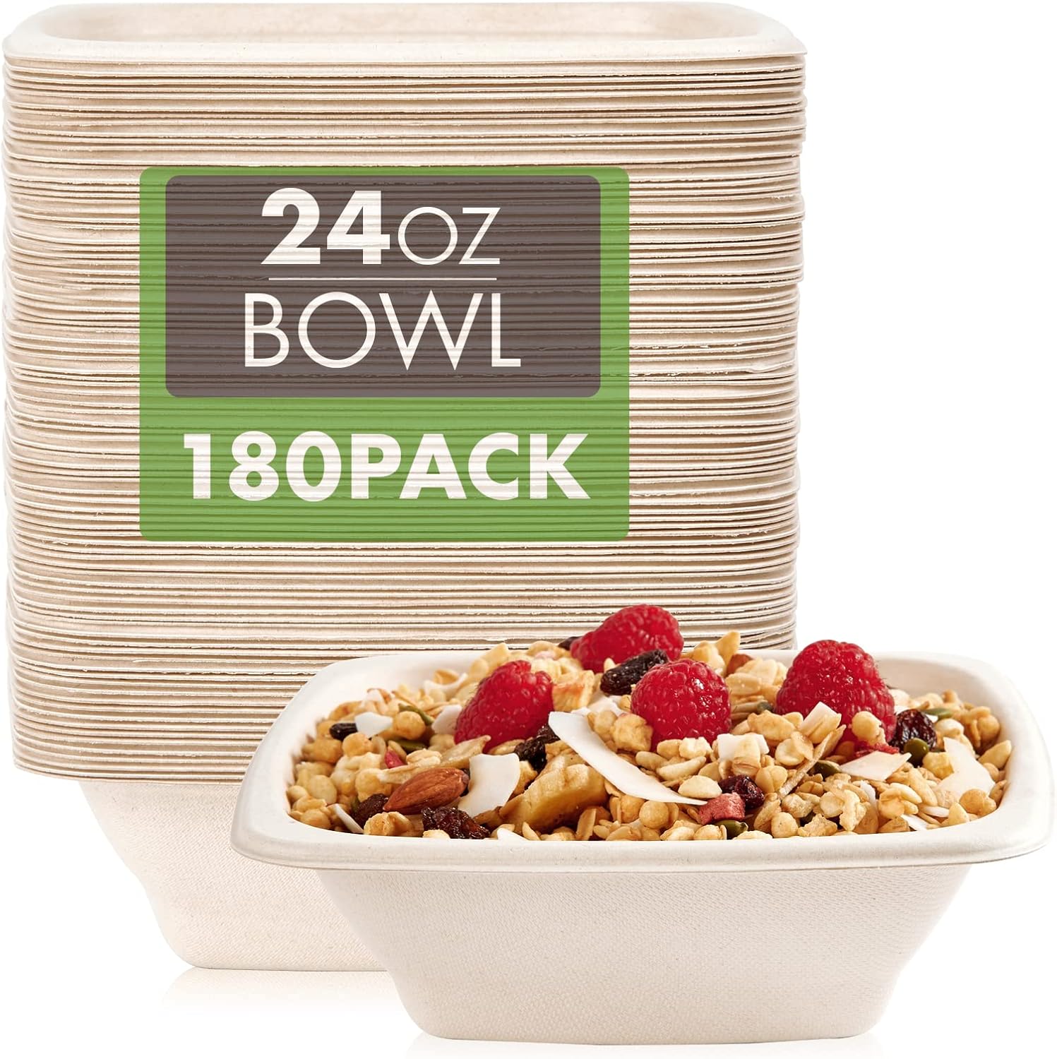 Amazon.com: Vplus 180 Pack 24 OZ Paper Bowls, Square Disposable ...