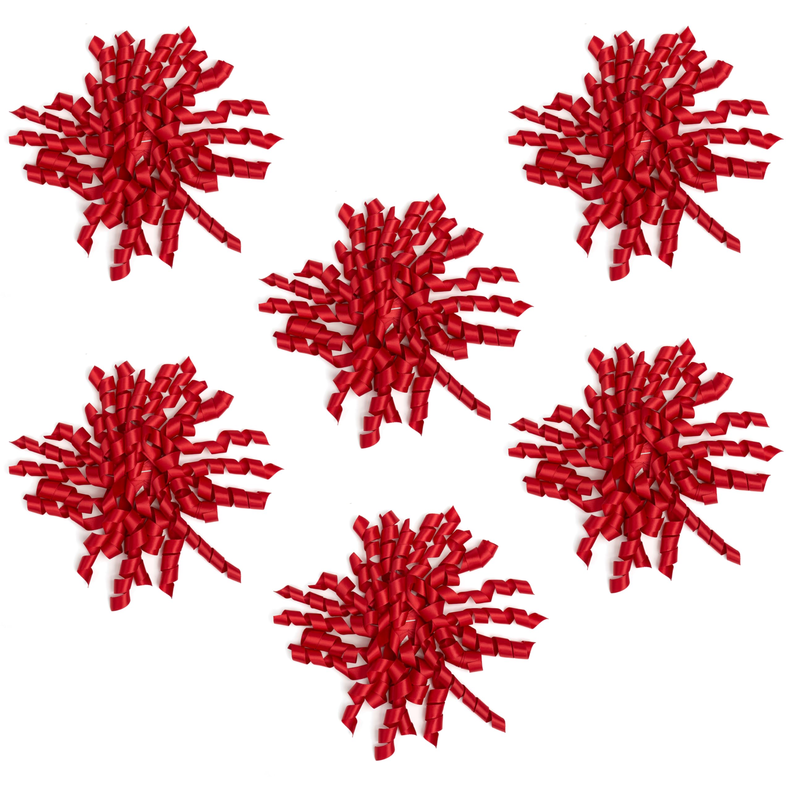 Amazon.com: LIZLOVESS 6 Inch Red Curly Bows for Gift Wrapping Set of 6 ...