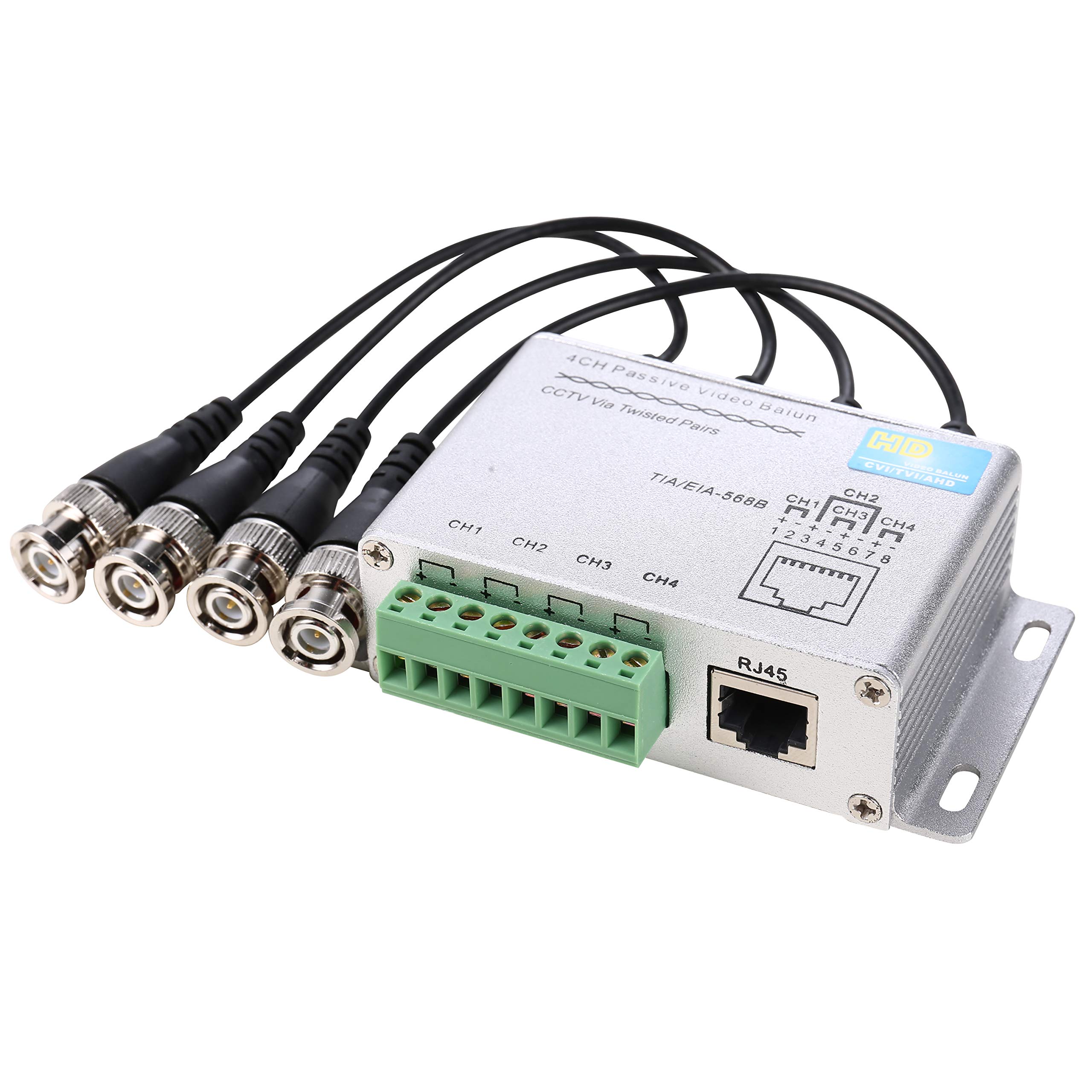 Amazon.com: UHPPOTE 4CH HD CVI/TVI/AHD Passive Video Balun BNC Male ...
