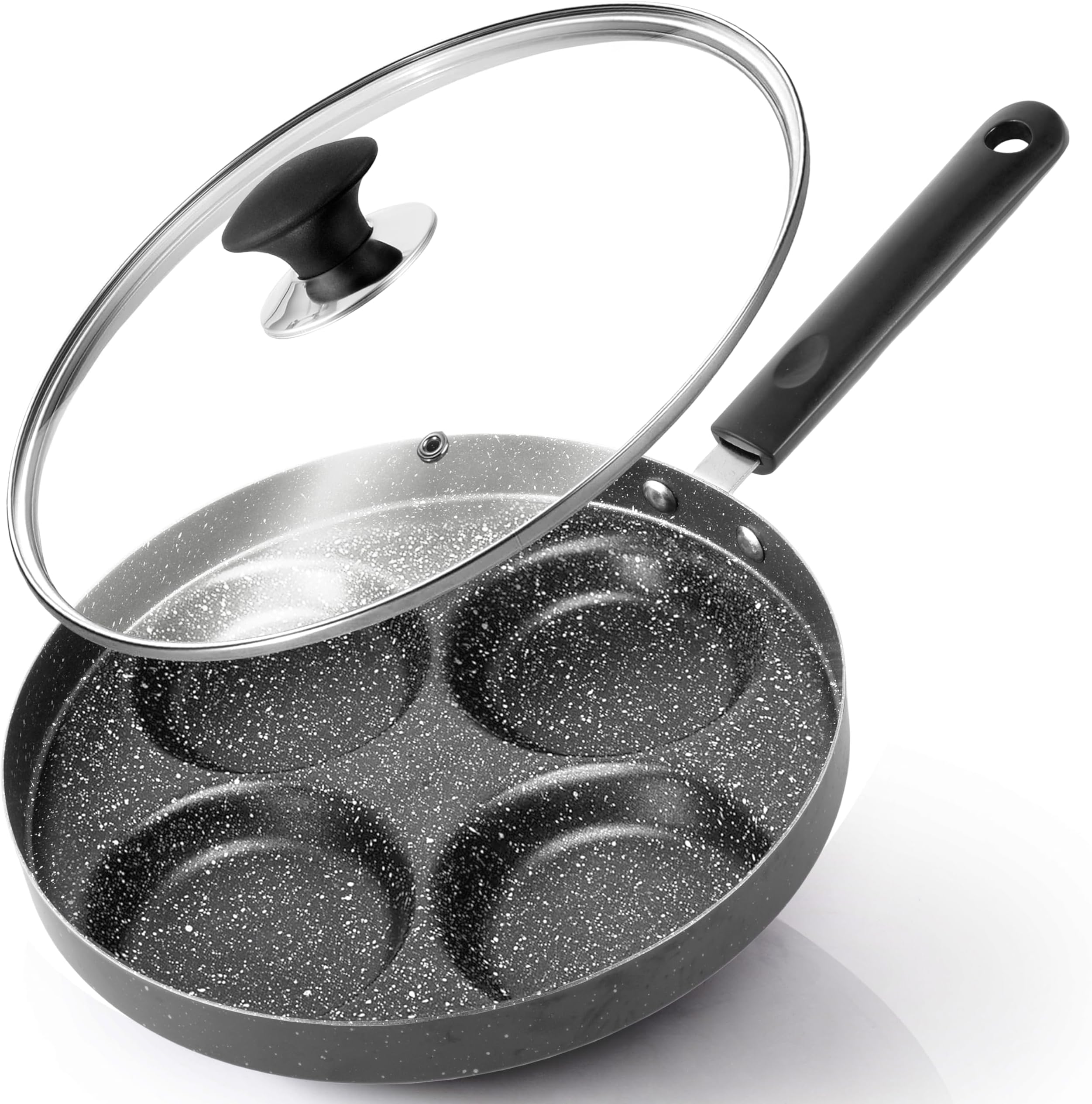 Amazon.com: Modern Innovations 4-Cup Nonstick Egg Frying Pan with Lid ...