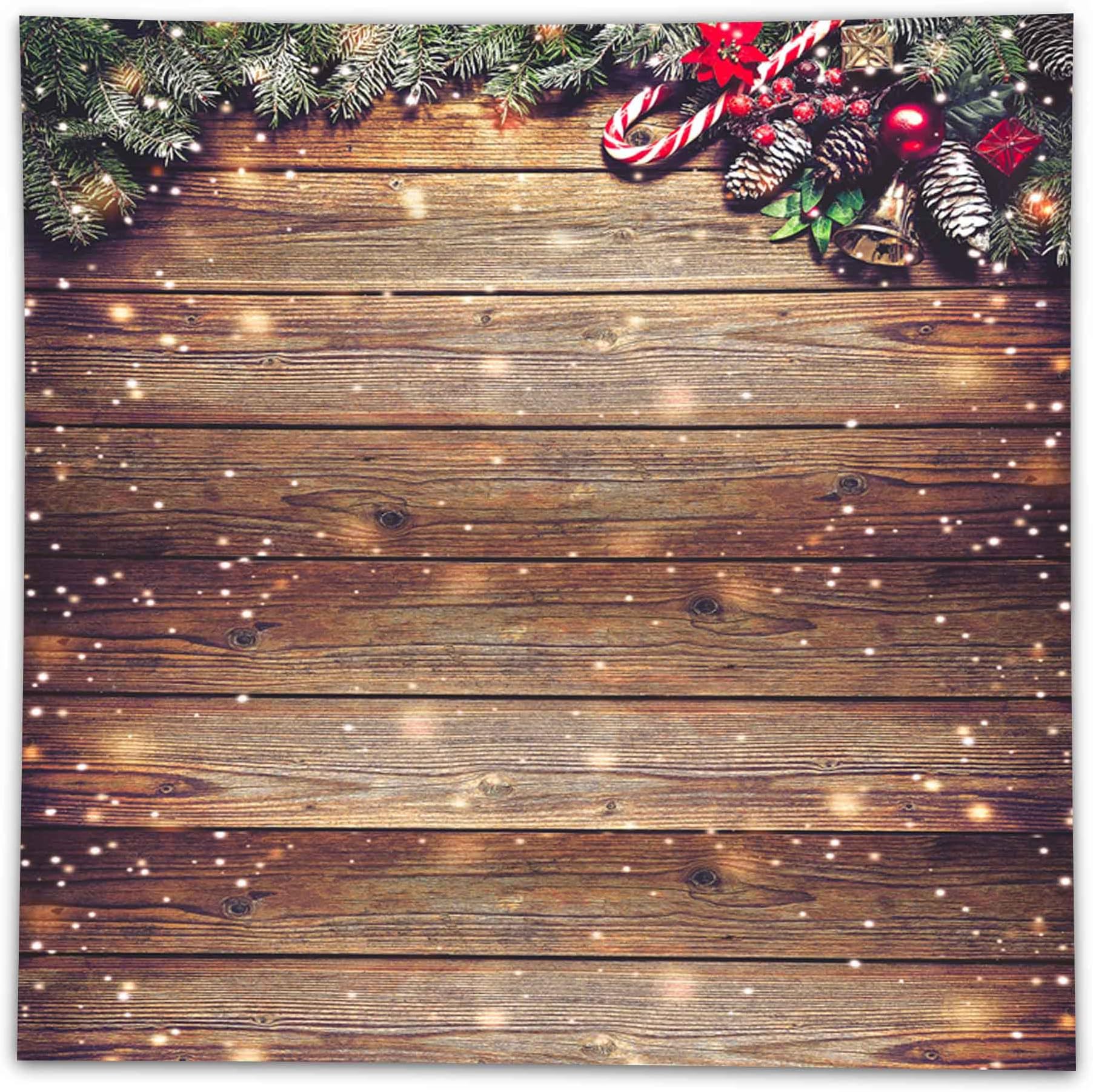 Amazon.com : Allenjoy 8X8ft Rustic Christmas Wood Photography Backdrop ...