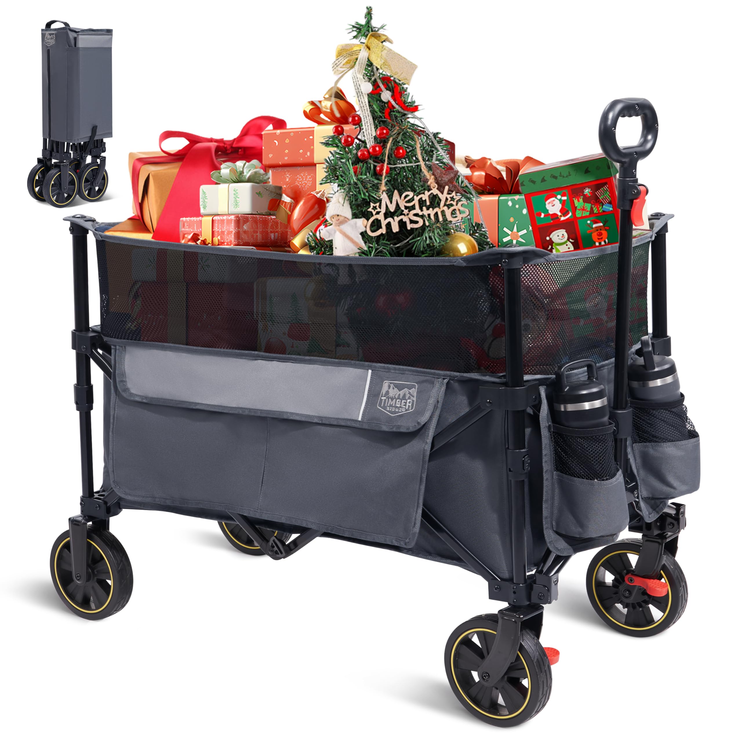 TIMBER RIDGE XXXL Festival Trolley with Brakes, Folding Camping Wagon ...