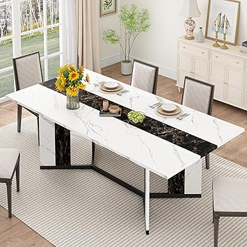 Amazon.com - chartustriable 71 inch Dining Table for 4 5 6 Person ...