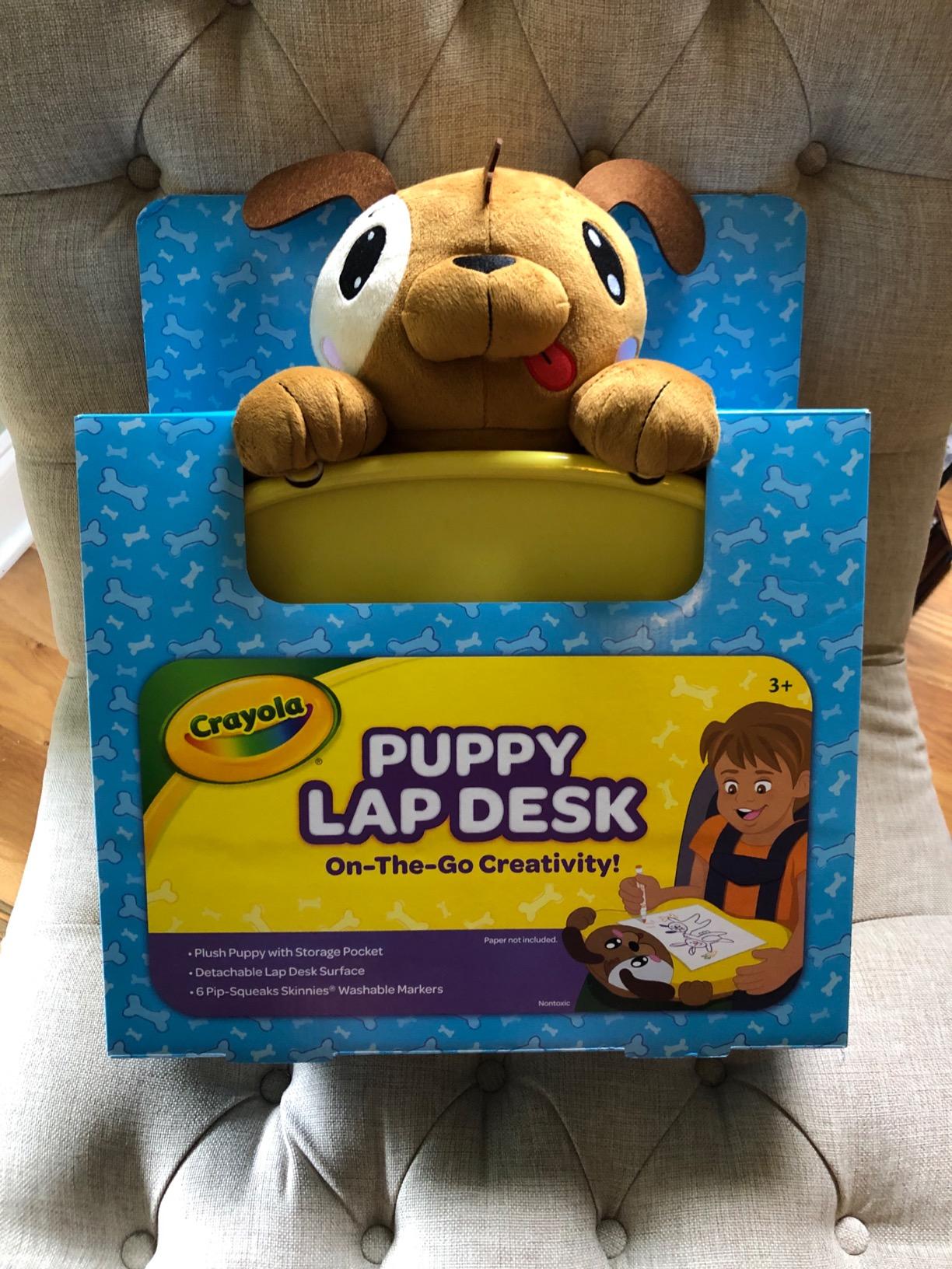Amazon.com: Crayola Travel Lap Desk with Storage, Dog Plush & Markers ...