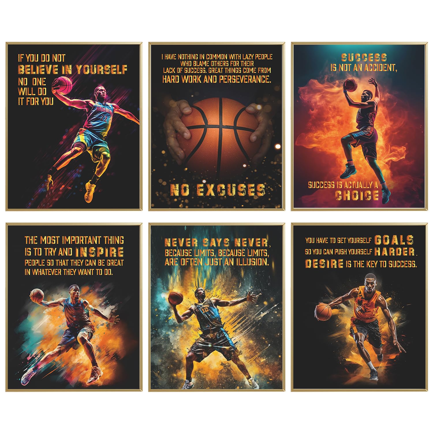 Amazon.com: Motivational Quote Basketball Poster, Basketball Decor For ...