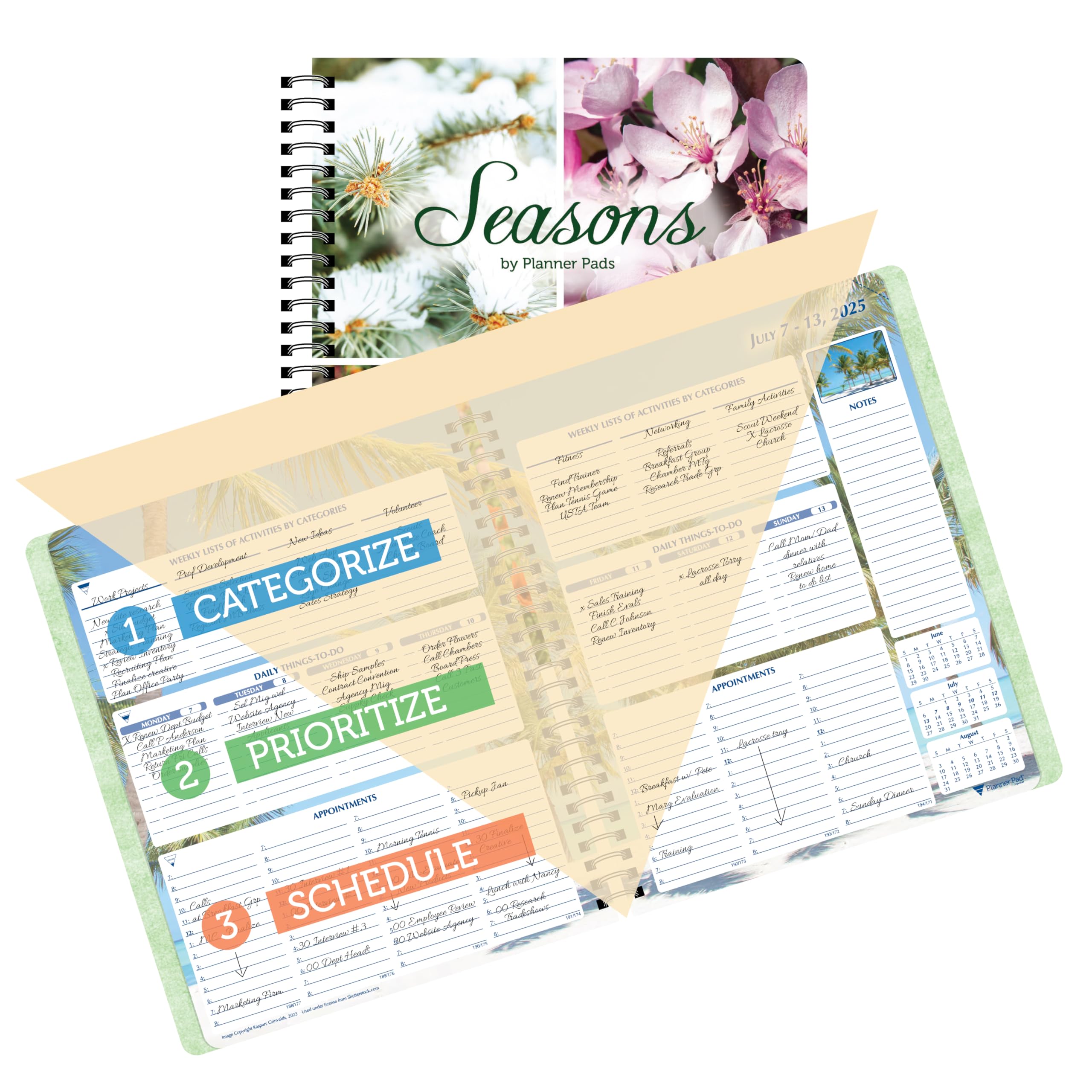 Snapklik.com : Planner Pad Spiral Bound 3-Tier Funnel Down 12 Month ...