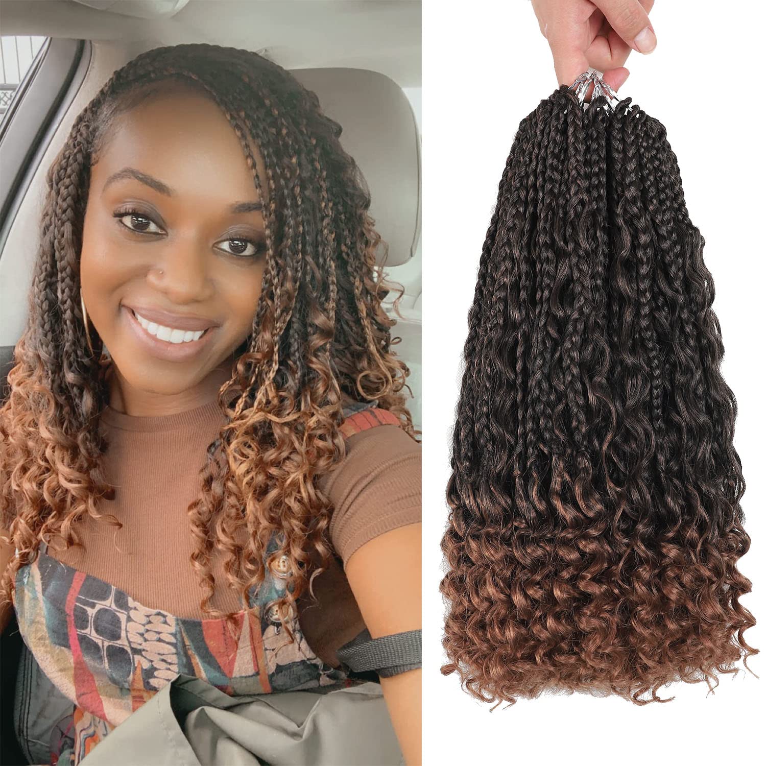 Amazon.com : 14 Inch Boho Box Braids 8 Packs Goddess Box Braids Crochet ...