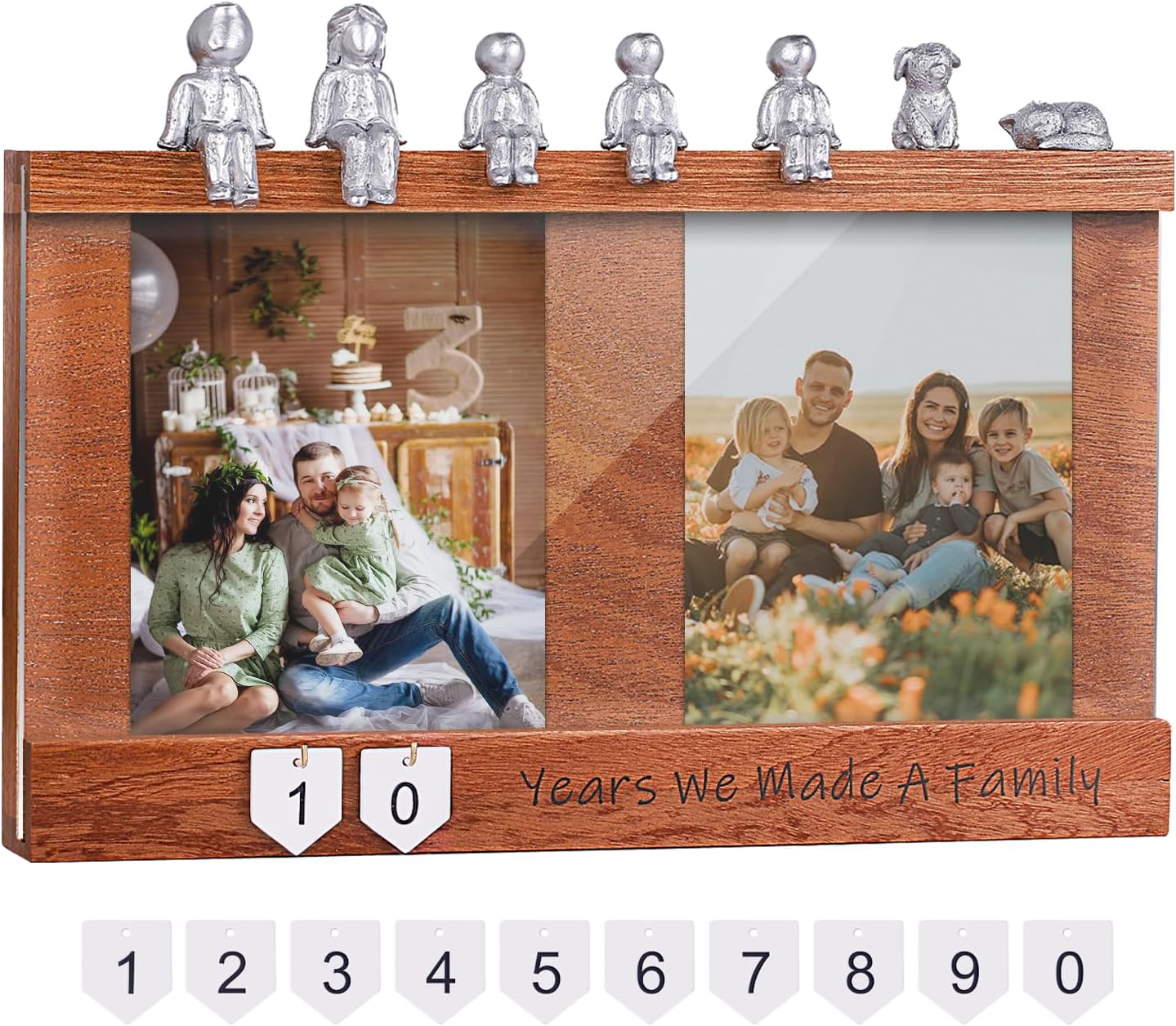 Amazon.com: Anniversary Keepsake Box with Family Statue- Wooden Picture ...