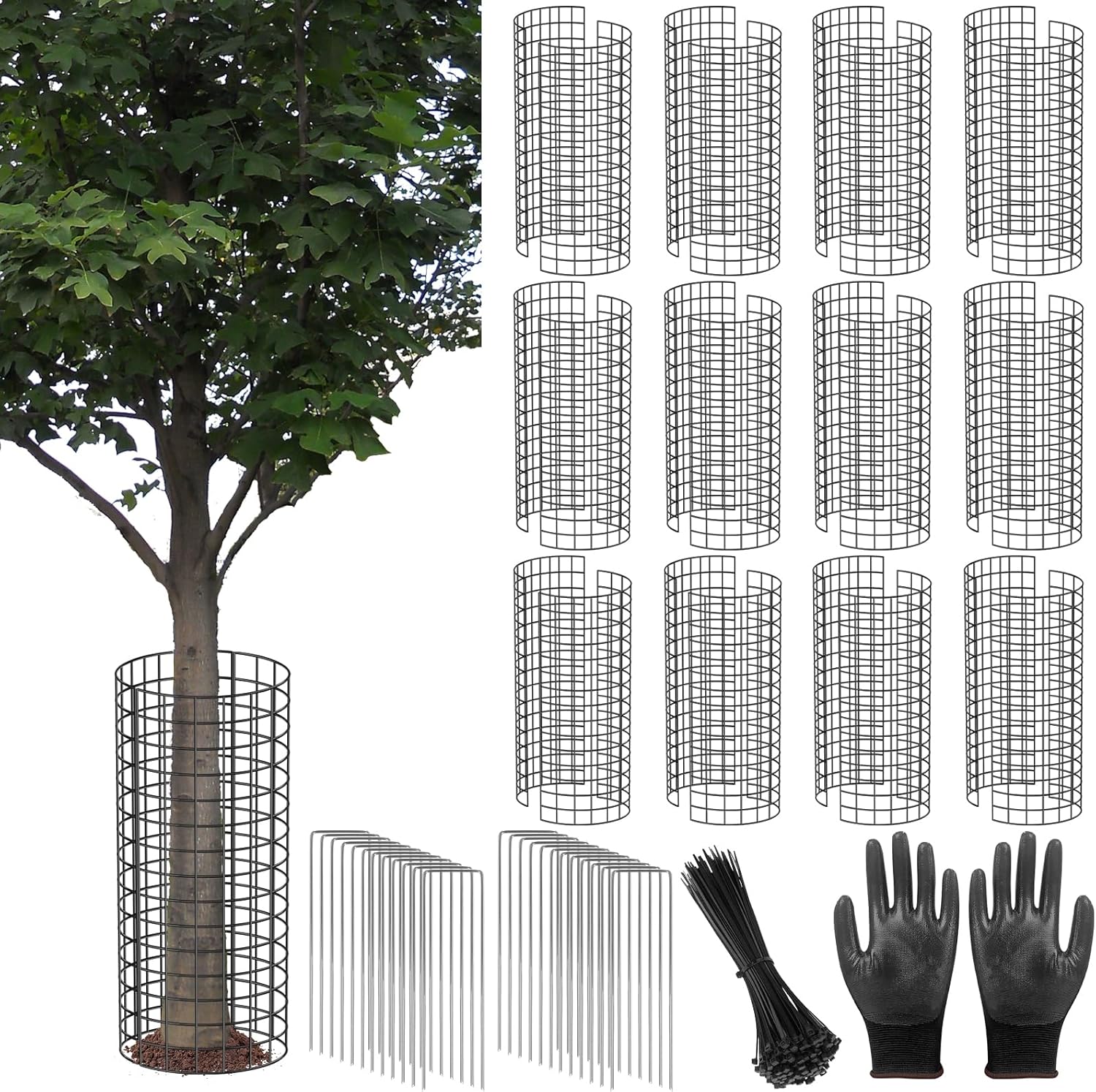 Amazon.com : UQM Tree Trunk Protector, 24 Pcs Metal Tree Guards Trunk ...
