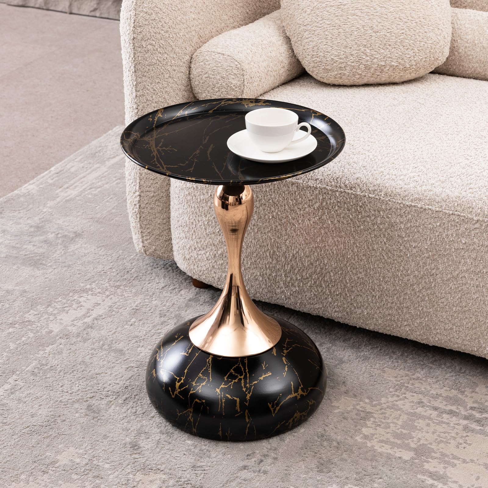 Amazon.com: Alyncasa Side Table Pedestal Round Coffee Table, Unique ...