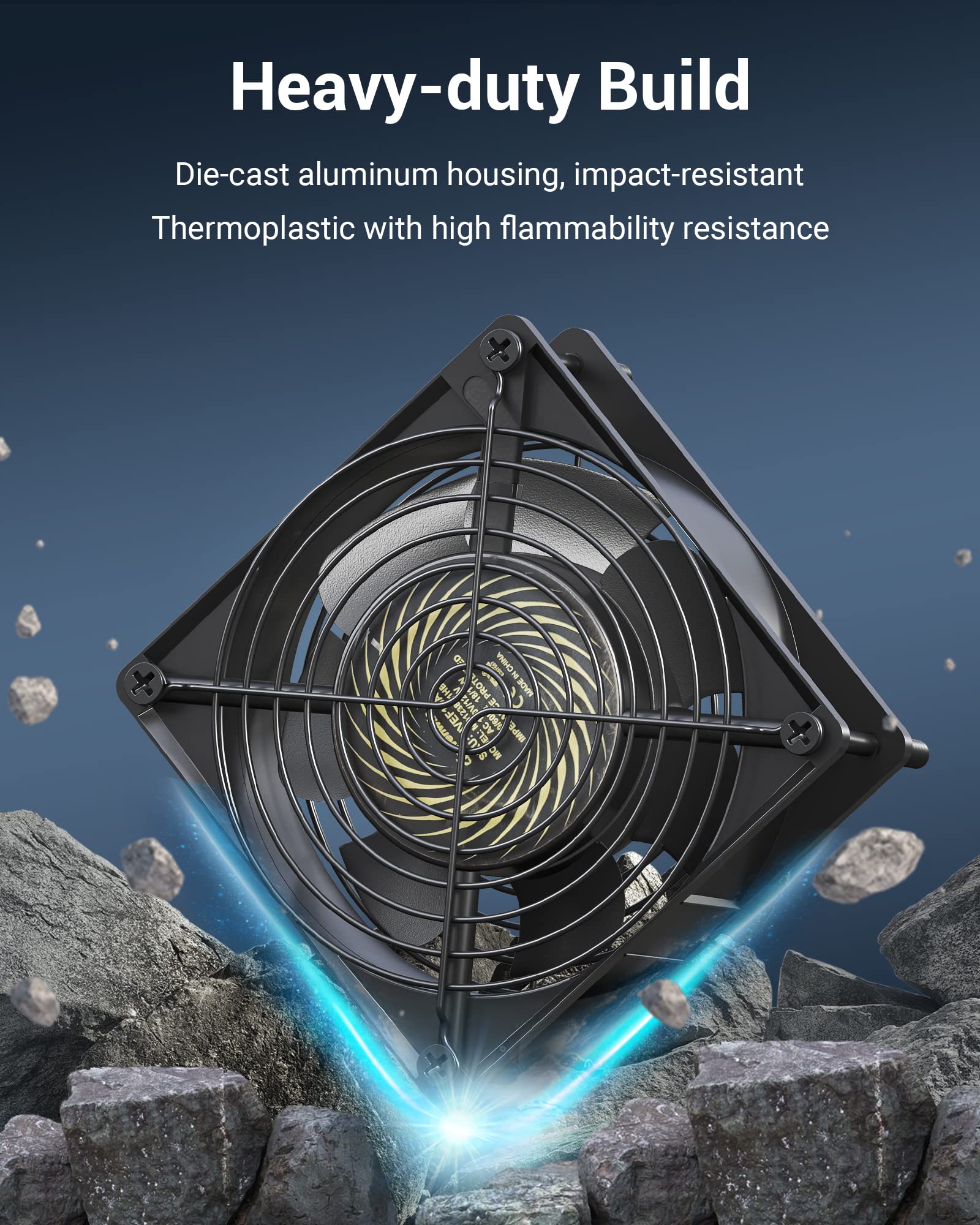 Snapklik.com : 2 Pack 120V AC Fan, Waterproof Exhaust Fan 120mm, 18W ...