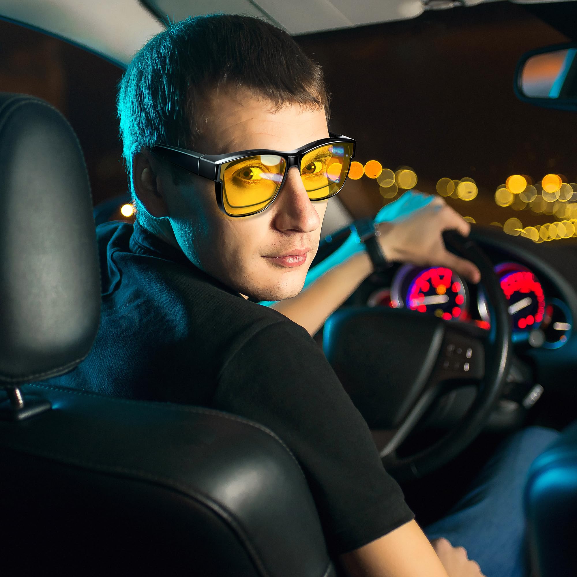 Snapklik.com : URUMQI Night Vision Driving Glasses Fit Over Eyeglasses ...