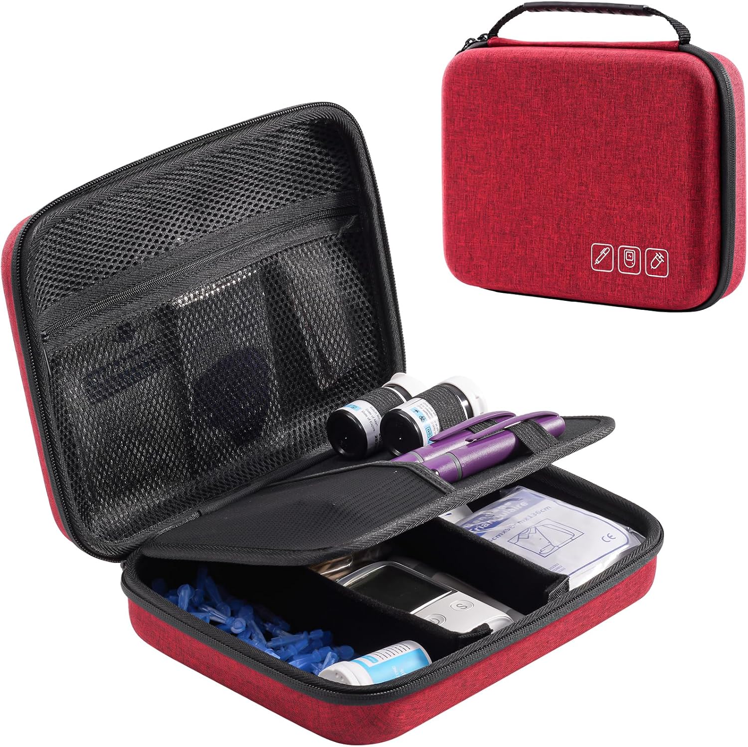 Amazon.com: ProCase Diabetic Supplies Hard Travel Case, Diabetes ...