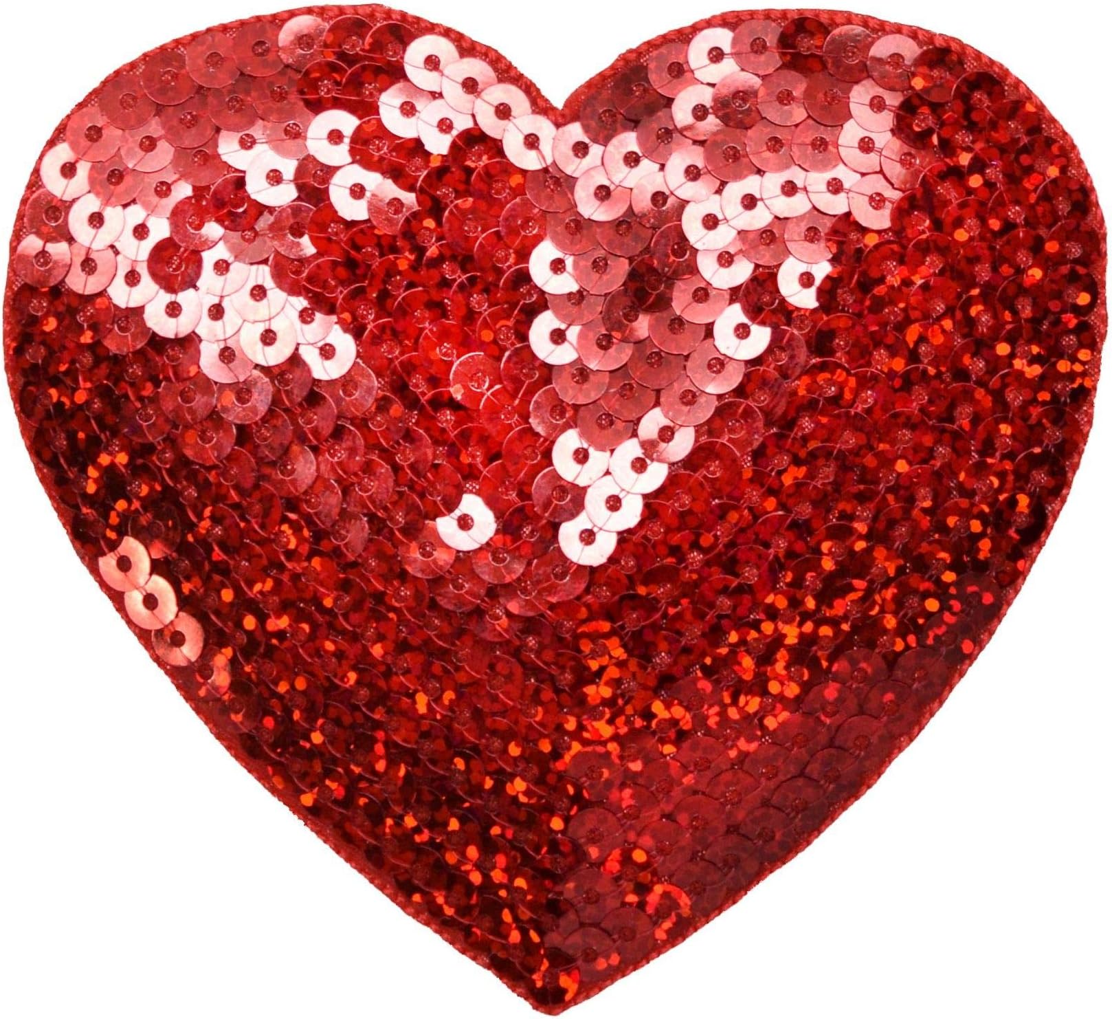 Amazon.com: 4 inch Red Sequin Heart - Valentine - Embroidered Iron on Patch