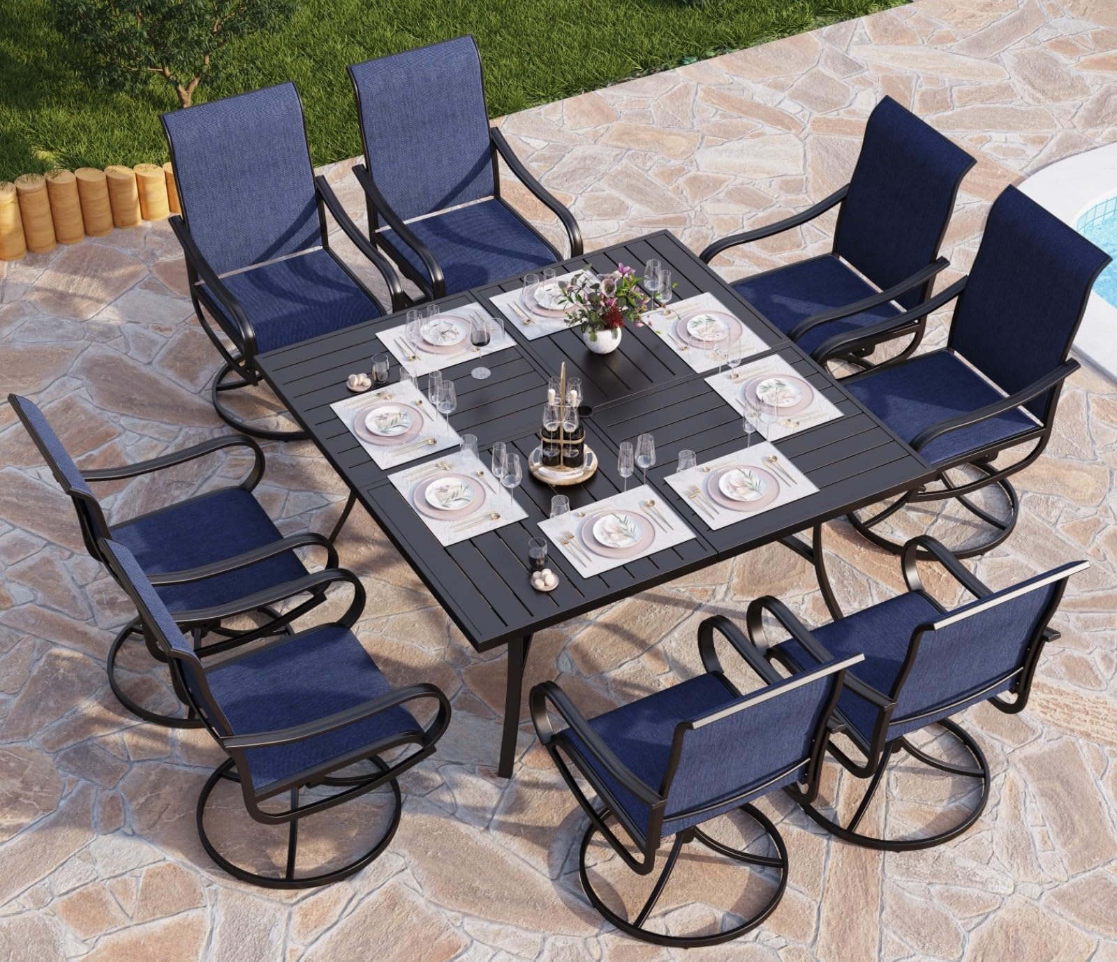 Amazon.com: Lokingrise New Upgrade 7-Piece Patio Furniture Set,76 ...