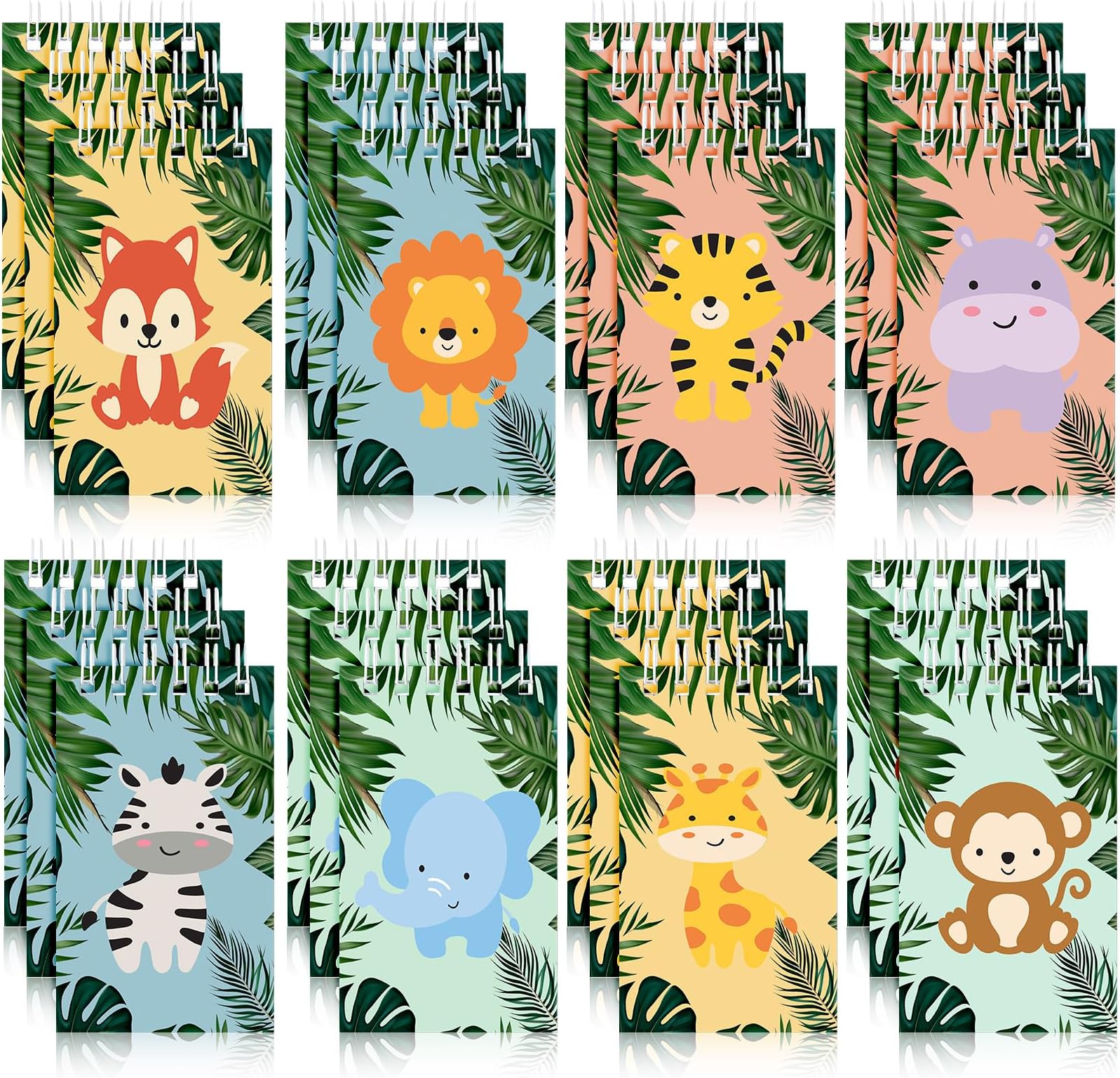 Faccito 24 Pieces Jungle Themed Mini Notebook Forest Animals Mini ...
