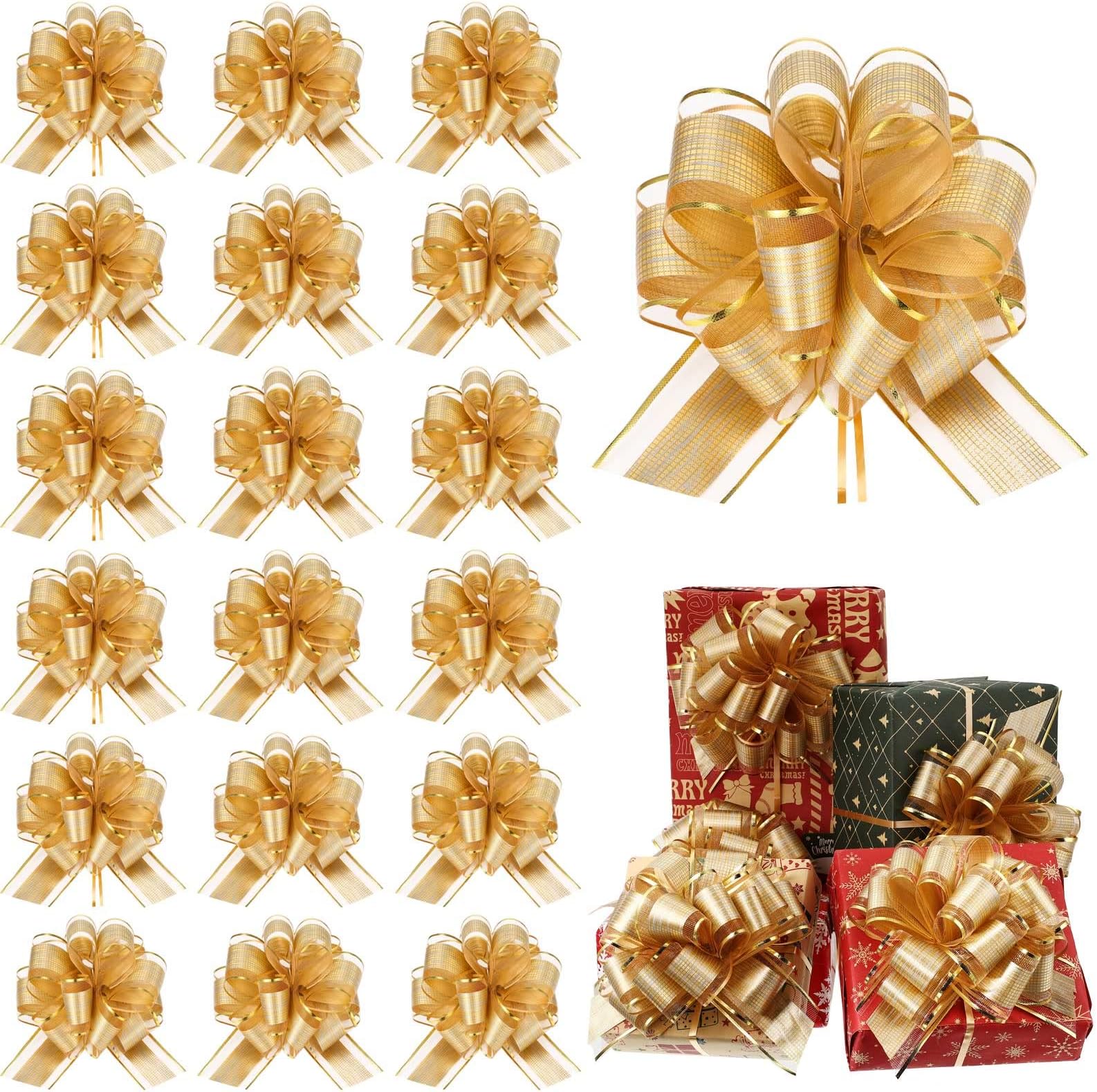 Amazon.com: 48 Pcs Large Pull Bows for Gift Wrapping Gift Bows Organza ...
