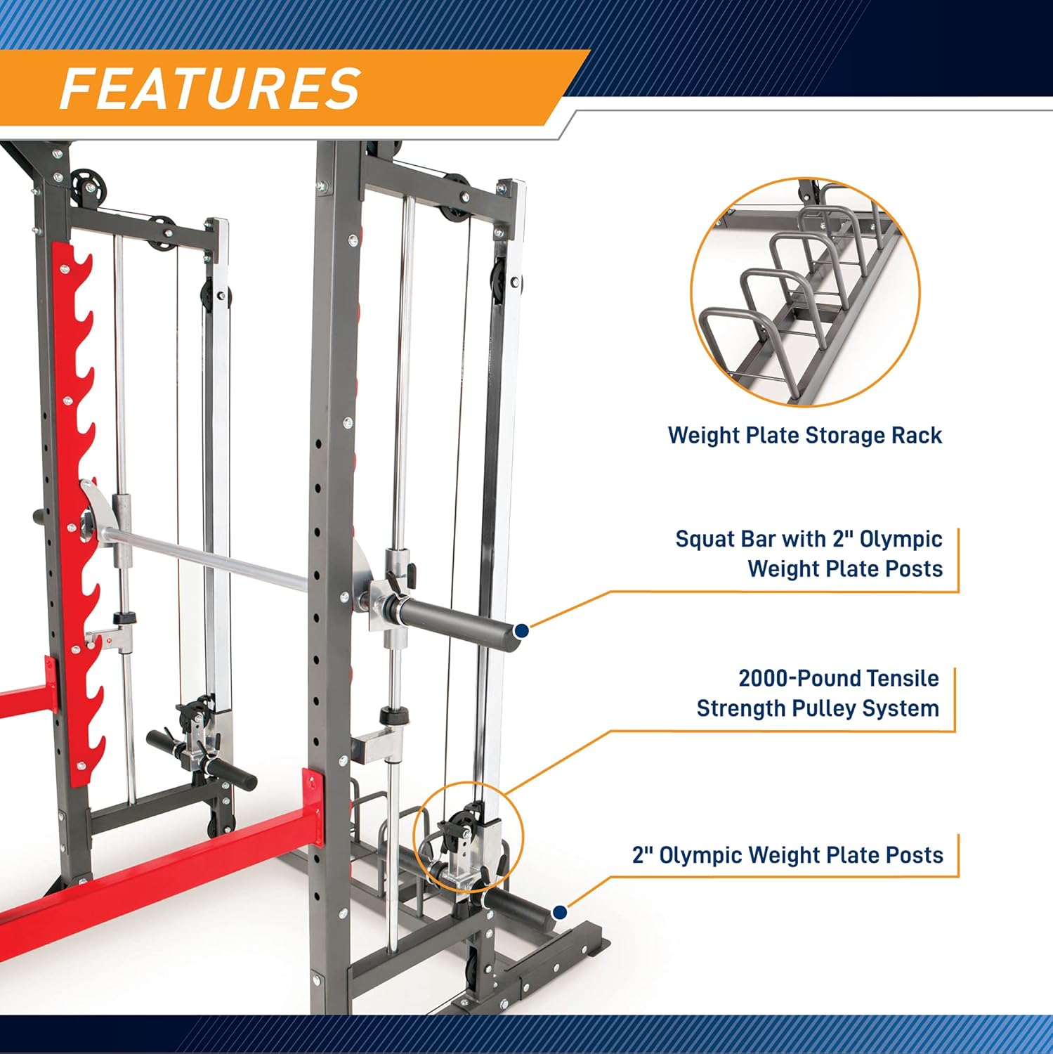 Buy Marcy Pro Smith Machine Home Gym System with Upper and Lower Dual ...