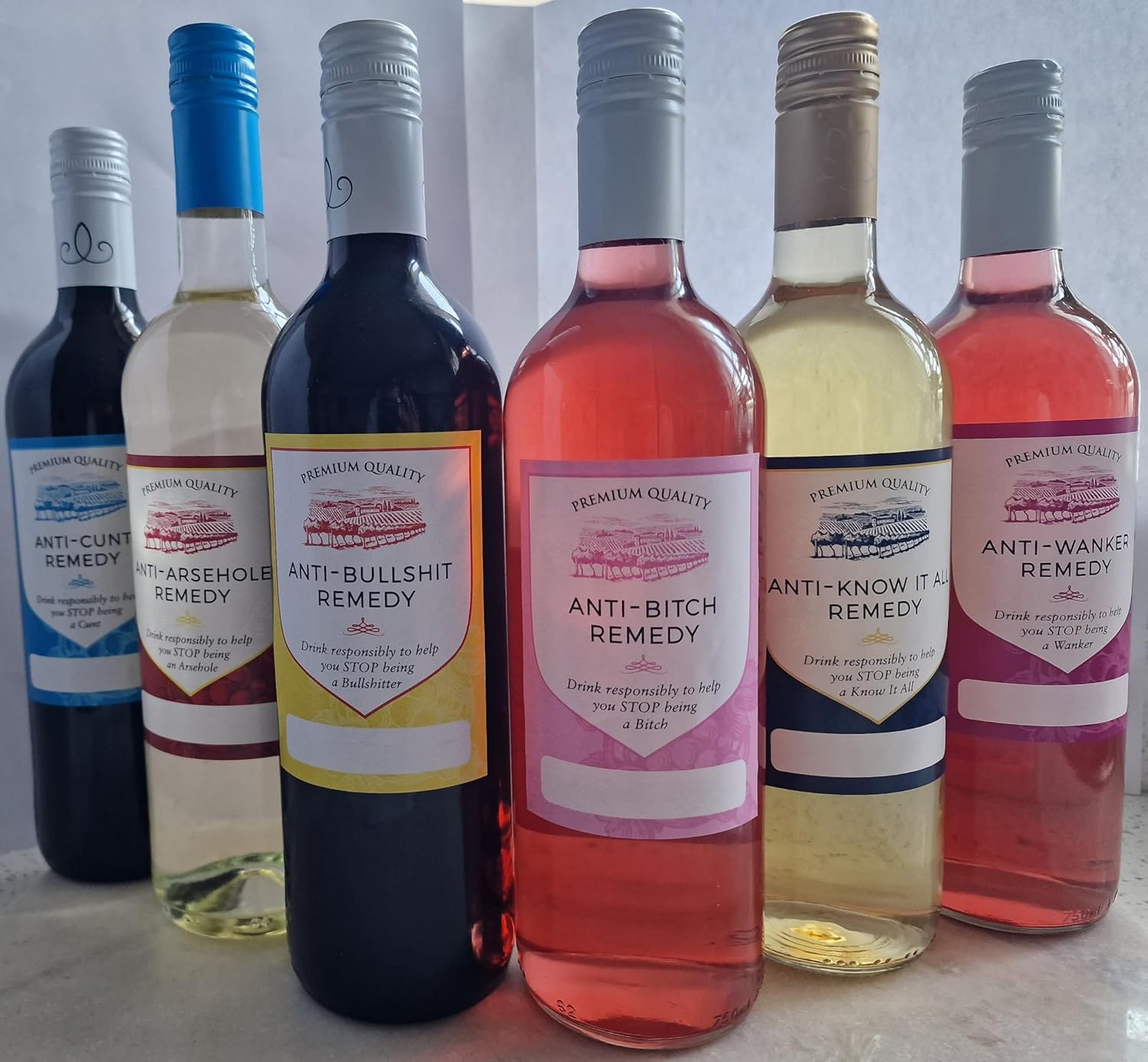 Fun Rude Saucy Joke Wine Bottle Labels 6 Different Kinds in ONE Pack ...