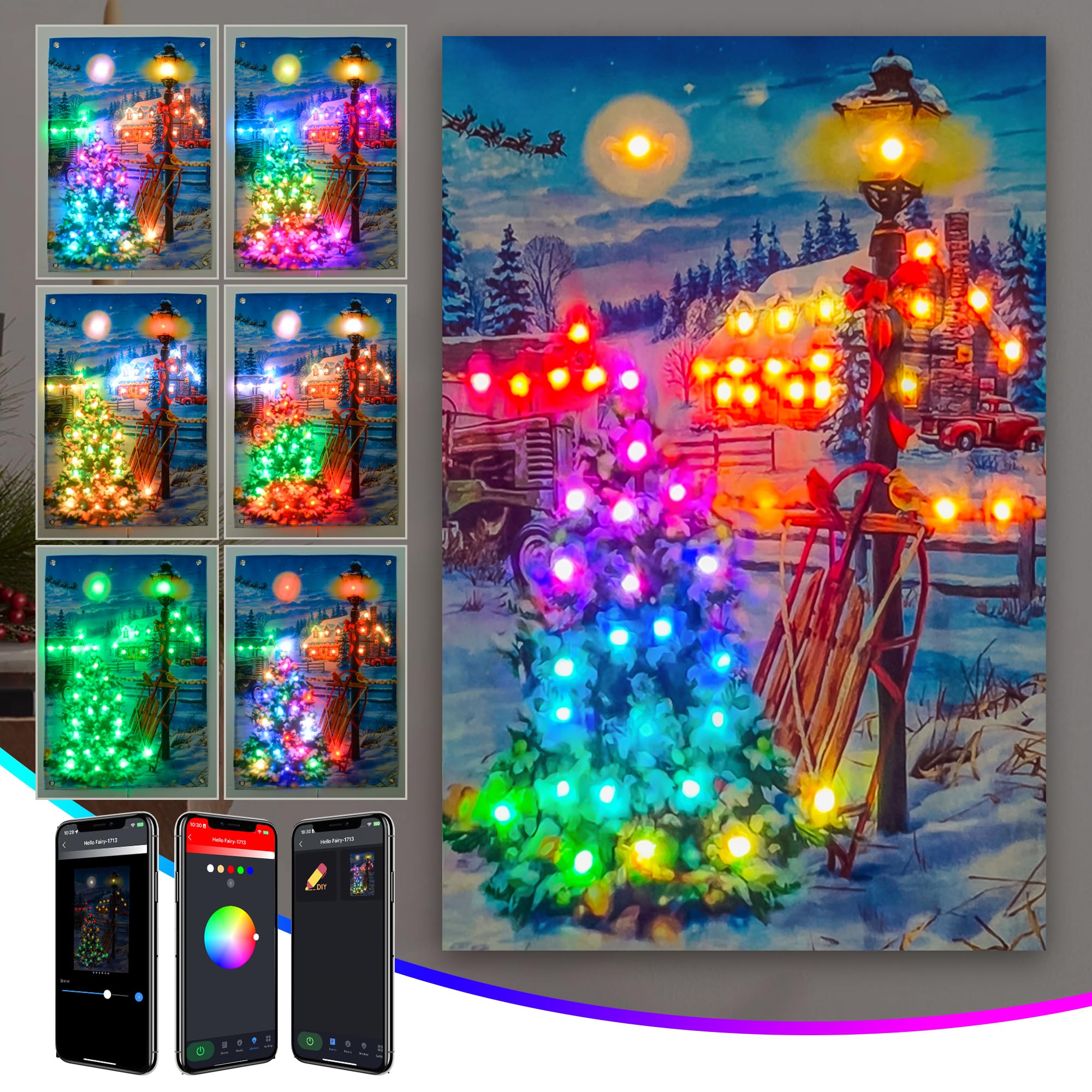 Snapklik.com : Lighted LED Christmas Wall Art - Custom Modes - Light Up ...