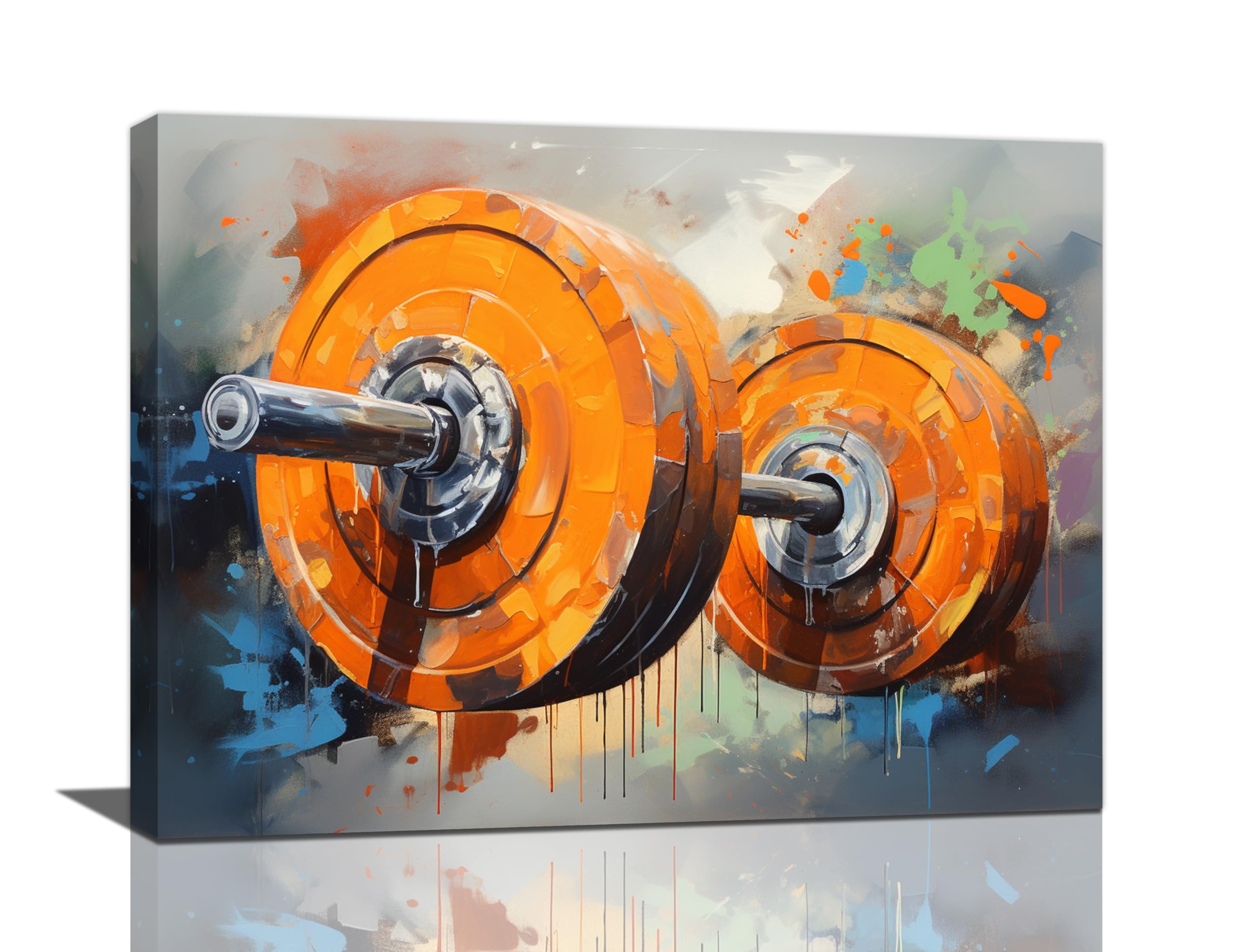 Amazon.com: Fitness Wall Art Barbell Weightlifting Pictures Wall Decor ...