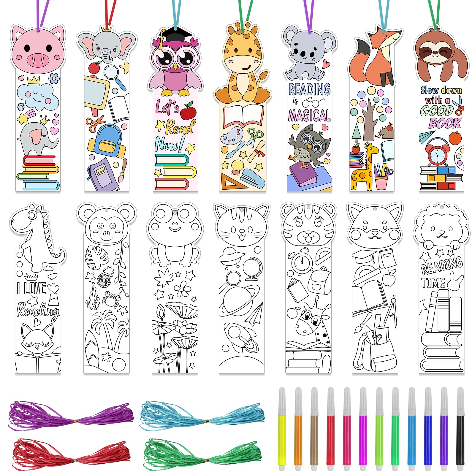 Coloring Animal Bookmarks Color Your Own Cool Doodle Bookmarks | Fun