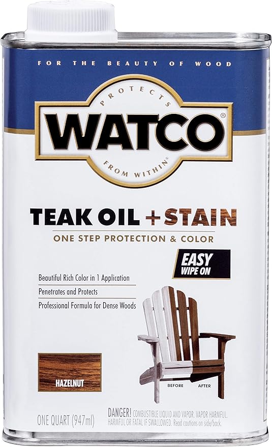 Watco 348746 Teak Oil Plus Stain, Quart, Hazelnut - - Amazon.com