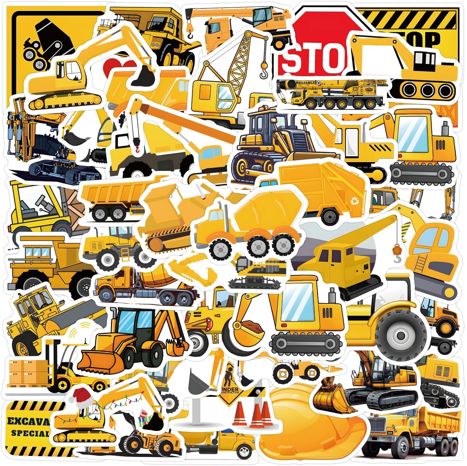 Amazon.com: Excavator Stickers for Kids Teens Kechup Cute Cartoon ...