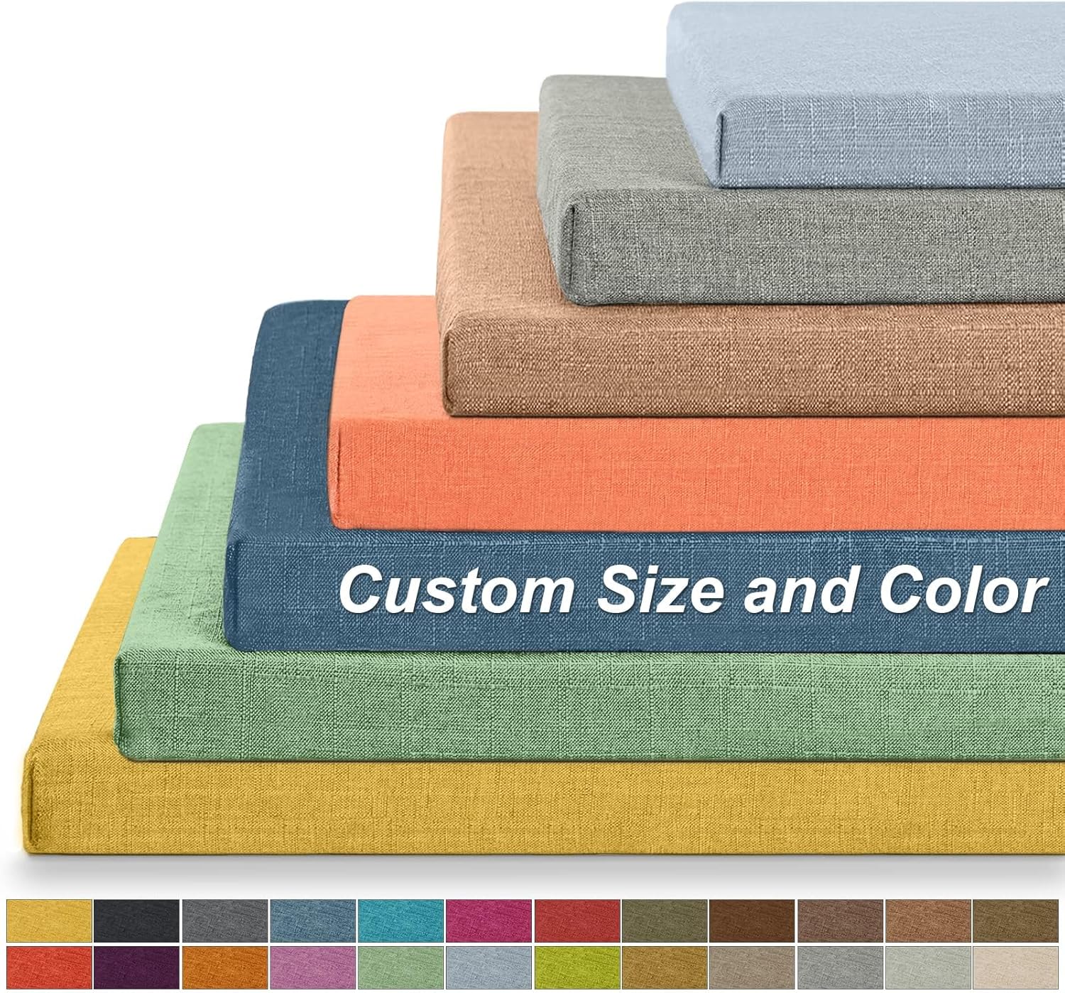 Custom Size Bench Cushions Indoor/Outdoor, Window Seat Bench Cushions ...