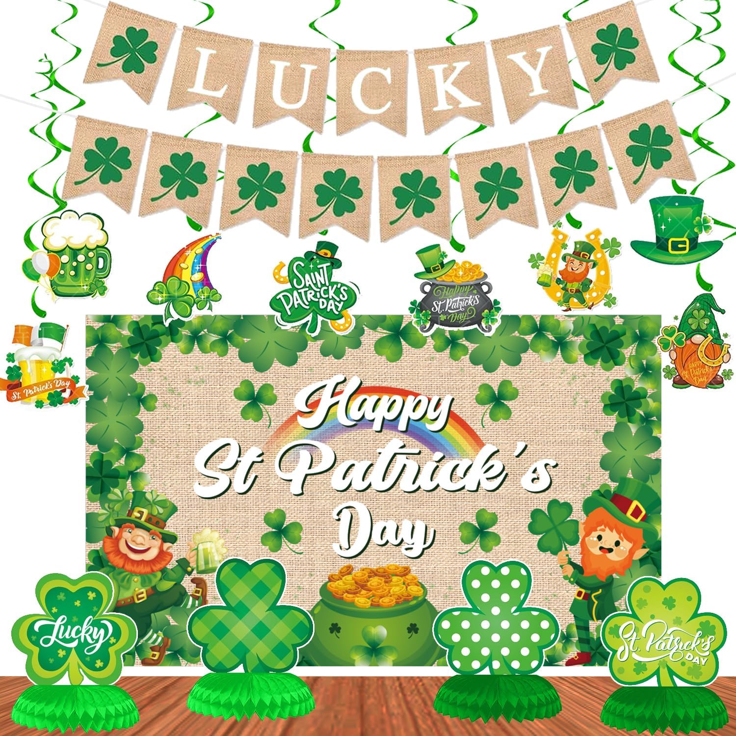 Amazon.com: St Patricks Day Decorations Set, Happy St Patrick's Day ...