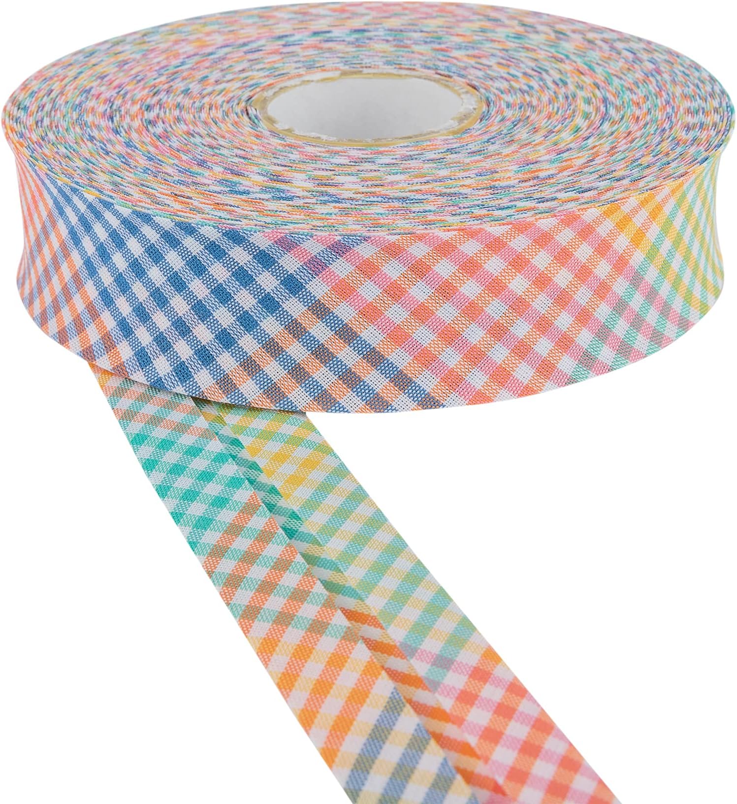 30mm Wide Cotton Gingham Bias Binding Tape 5m & 25m Available - White ...