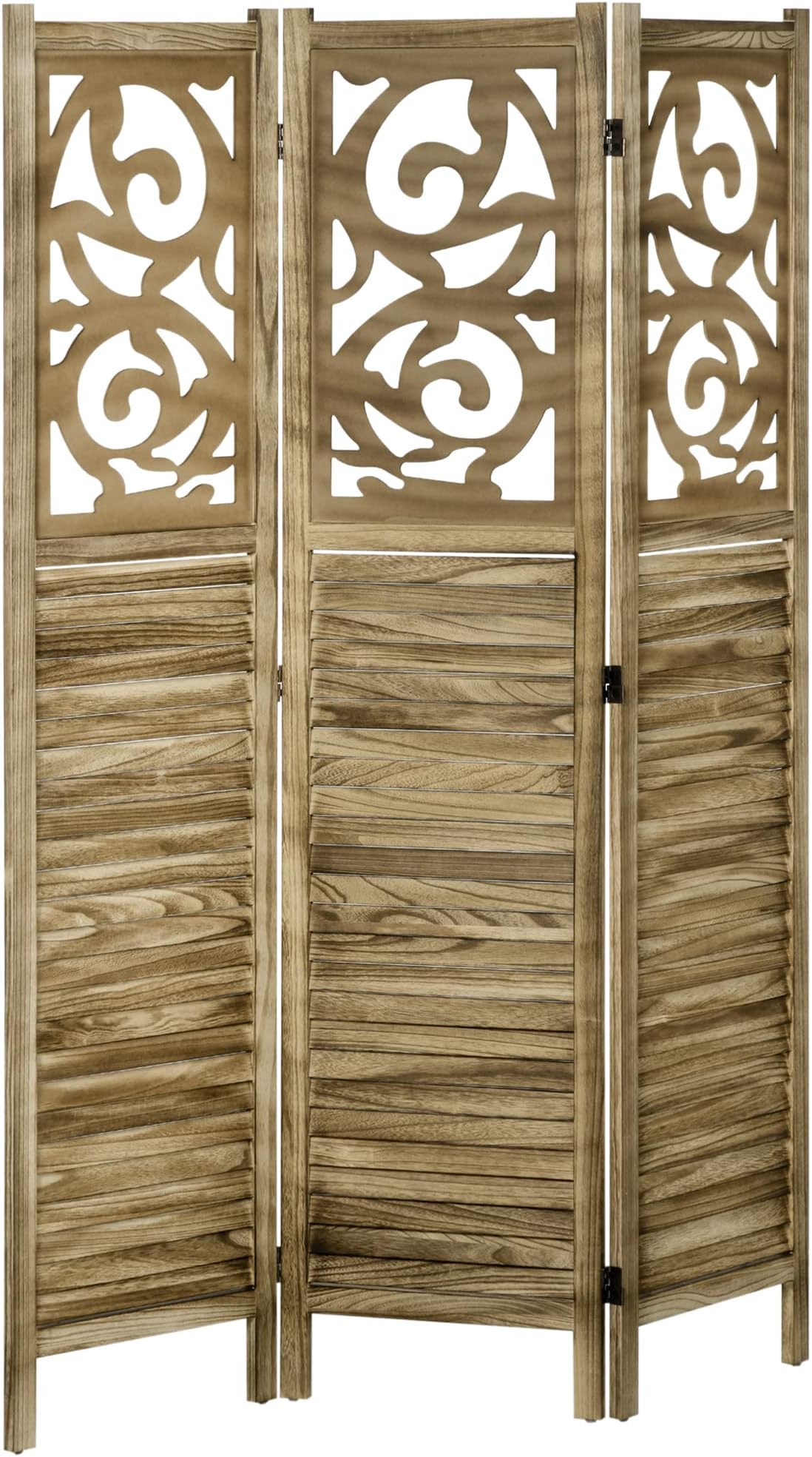 Amazon.com: Room Divider Wood Carved Wall Divider Indoor Folding ...