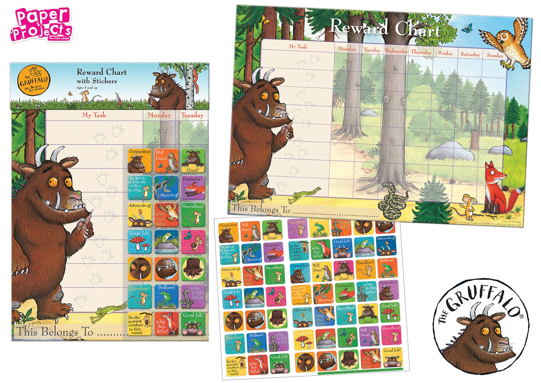 Paper Projects 01.70.30.016 The Gruffalo Reward Chart and Sparkly ...