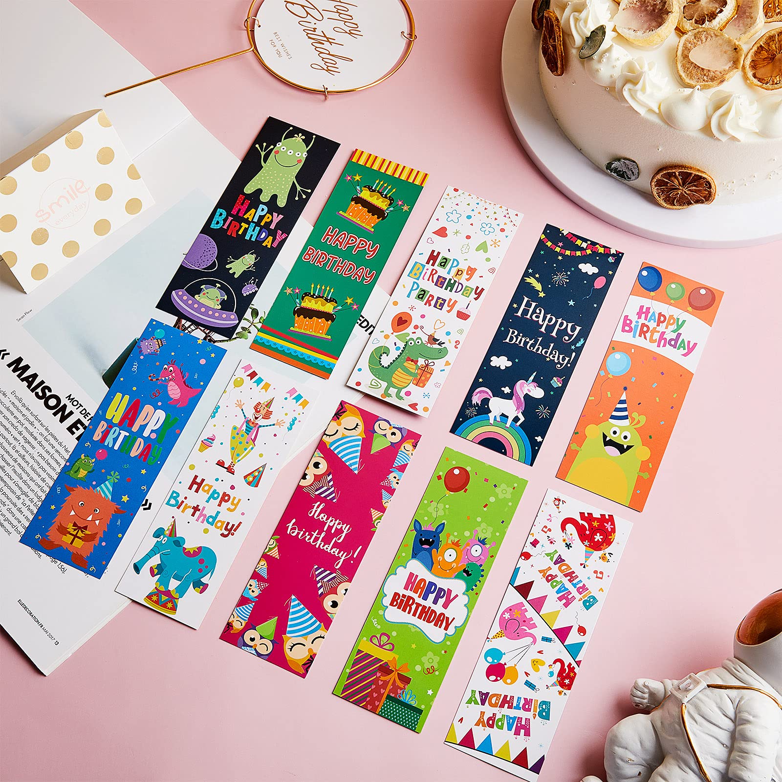 Snapklik.com : 100 Pieces Happy Birthday Bookmarks Laminated ...