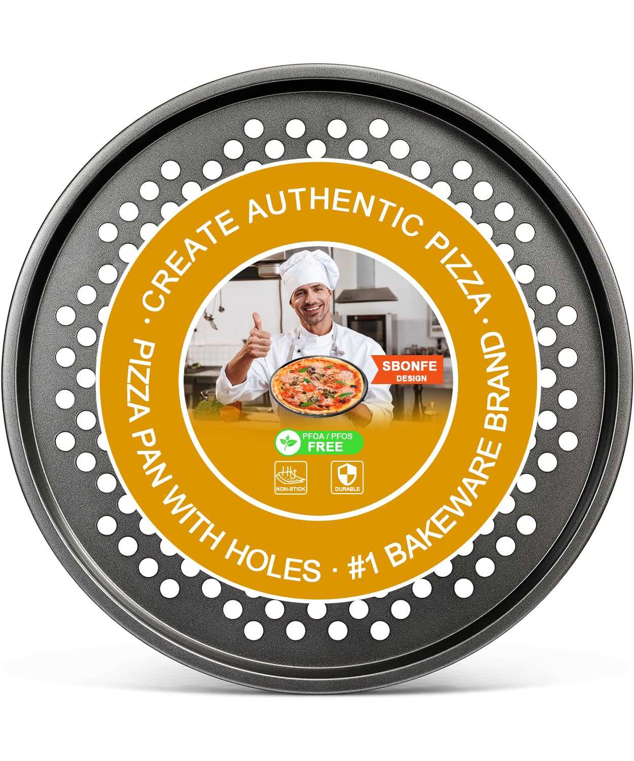 Amazon.com: SBONFE Non-Stick Pizza Pan with Holes - 11-Inch Perforated ...
