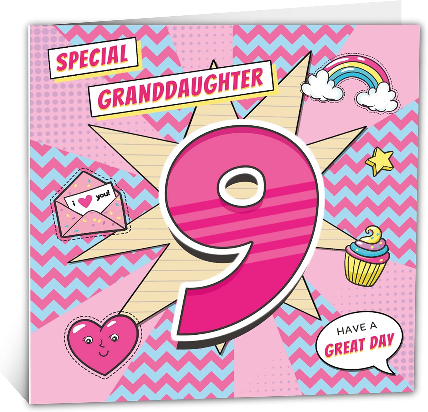 Age 9 Granddaughter Birthday Card | 9-Year-Old Supergirl Notepad ...